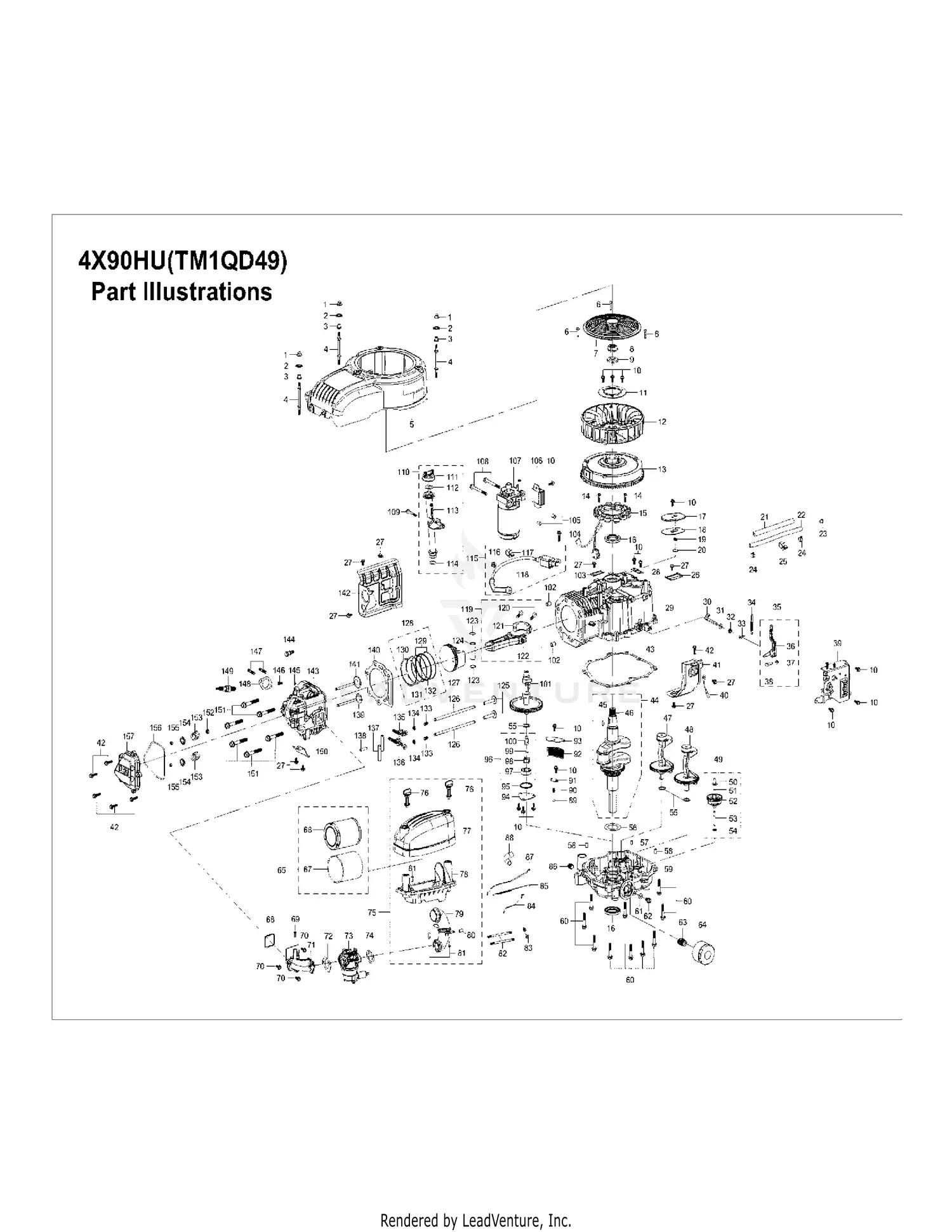 MTD 4X90HU Engine Parts Diagrams