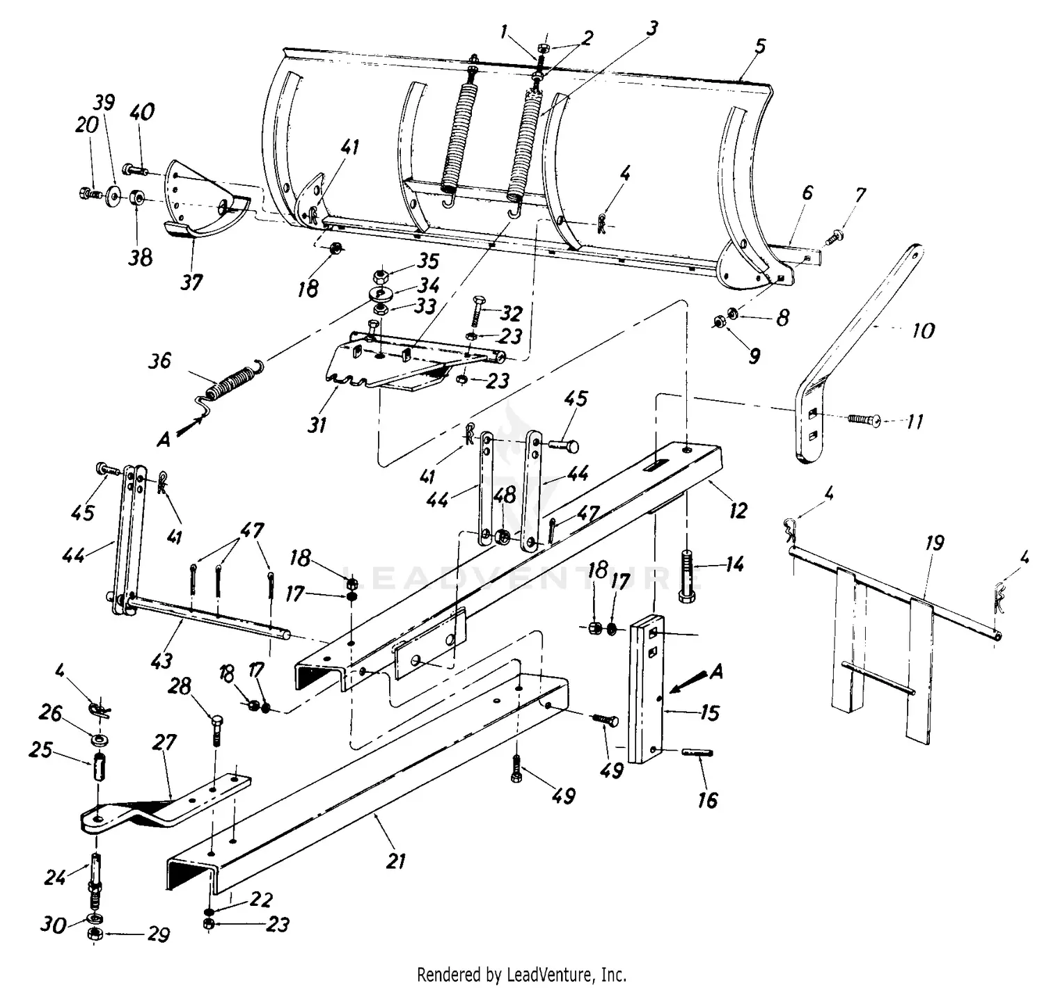 MTD 190-990-190 45" Snow Thrower Attachment (1992) Parts Diagrams