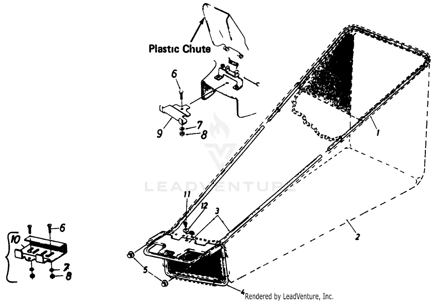 MTD 196-066-000 Side Bagging Grass Catcher (1986) Parts Diagrams