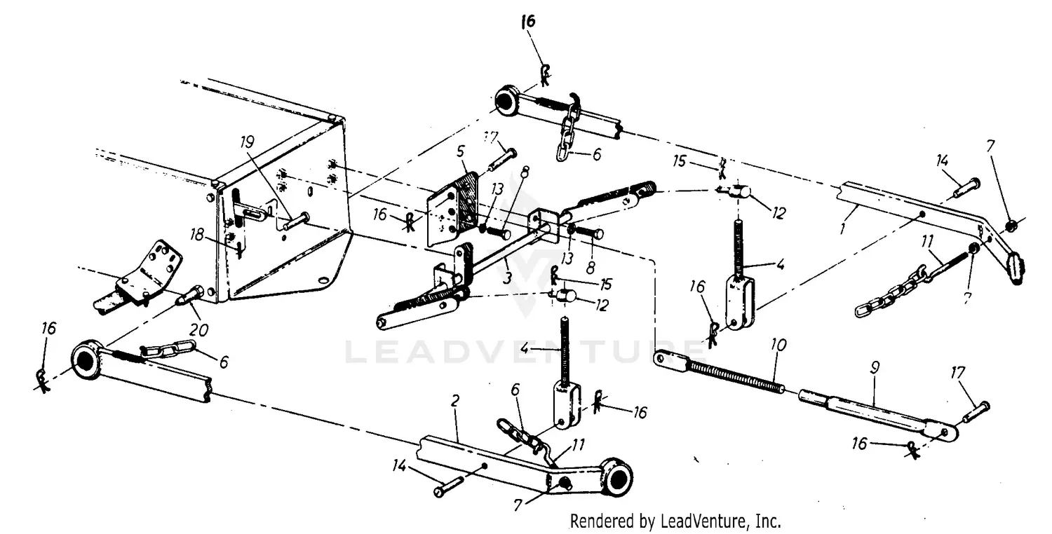 MTD 196-951-000 3 Point Hitch (1986) Parts Diagrams
