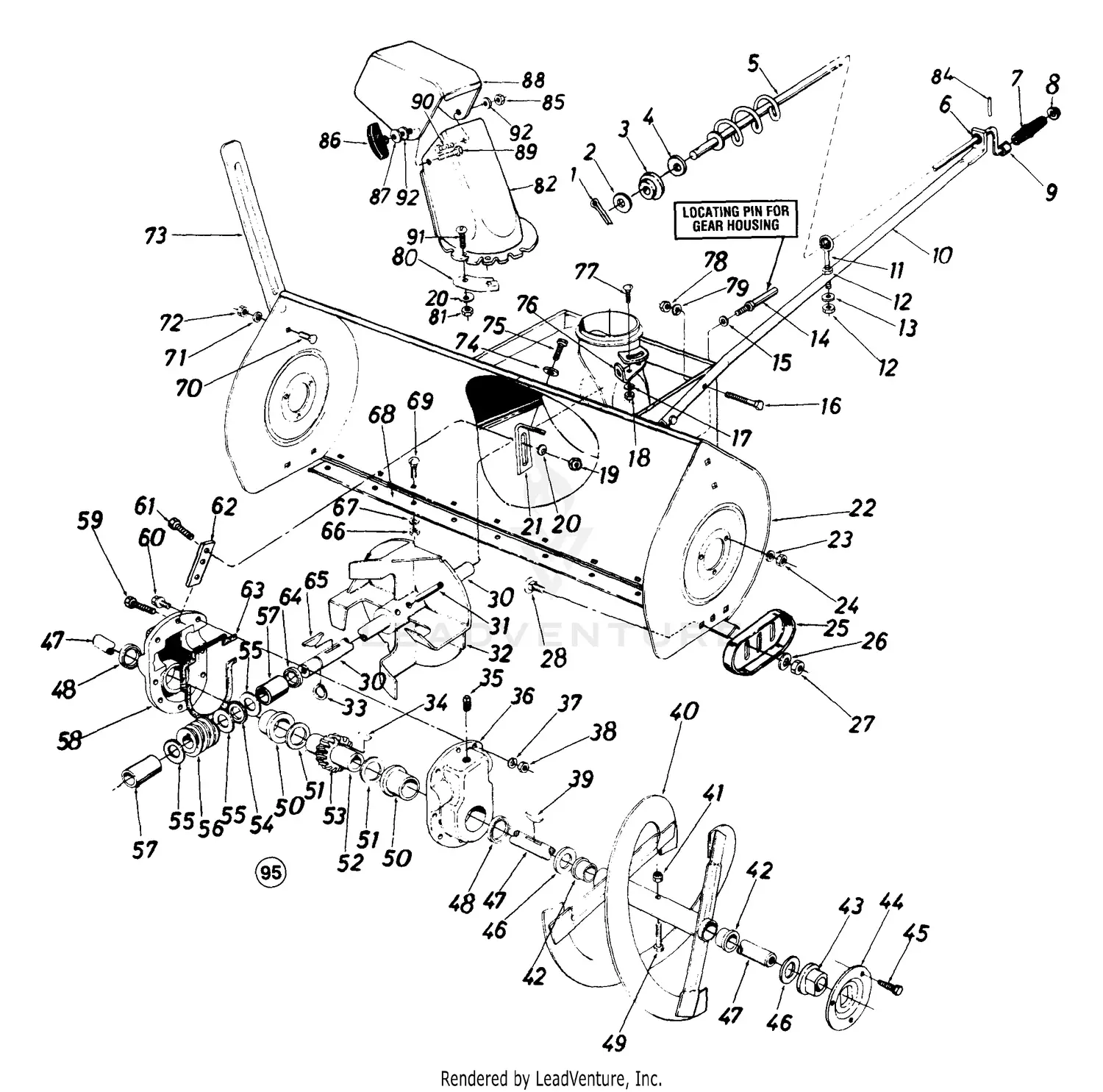 MTD 190-990-190 45" Snow Thrower Attachment (1996) Parts Diagrams