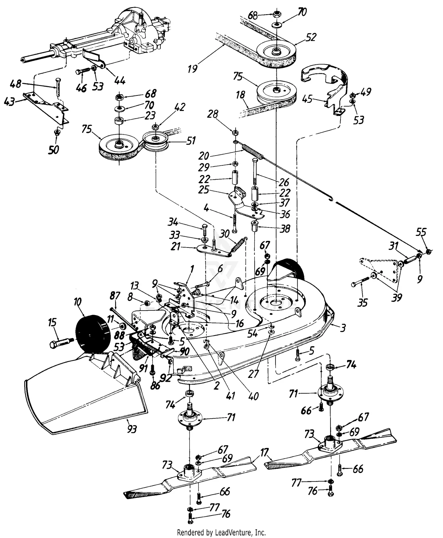 MTD 131-547-000 (Deck D) (1991) Parts Diagrams