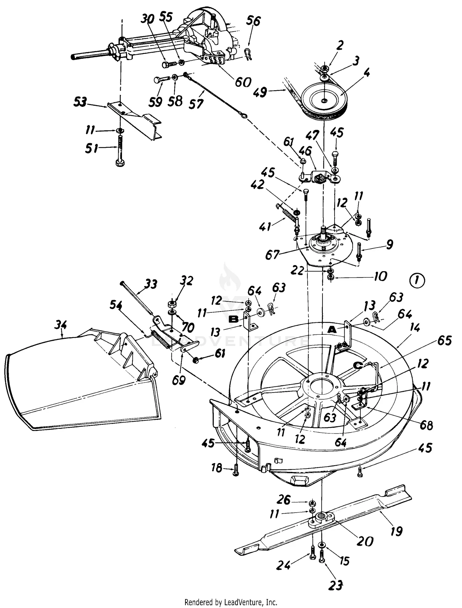 MTD 131-547-000 (Deck B) (1991) Parts Diagrams