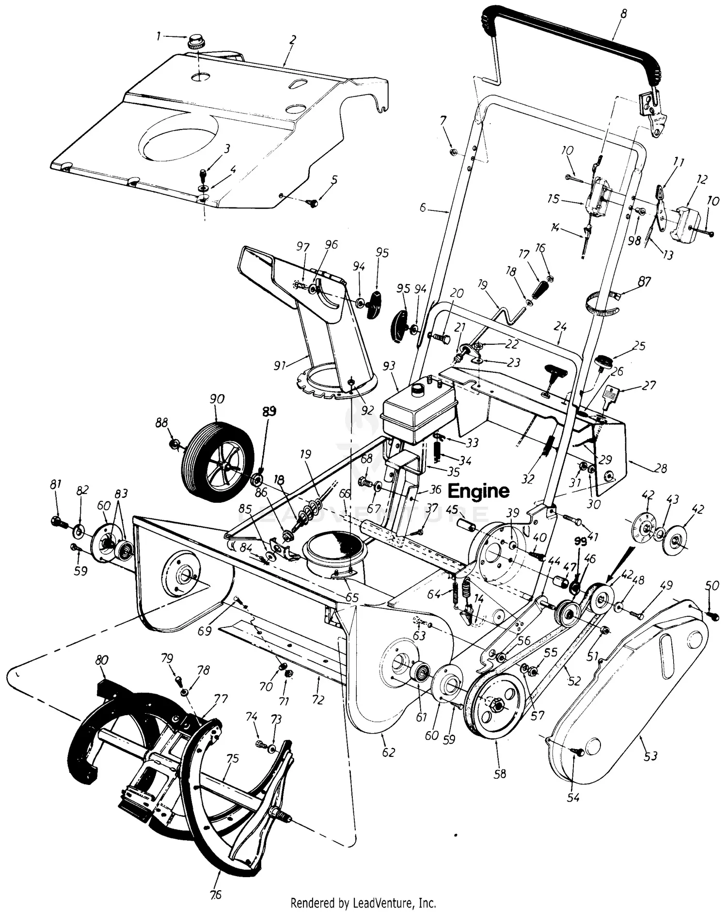 MTD MTD Snowflite 316-180-205 Parts Diagrams
