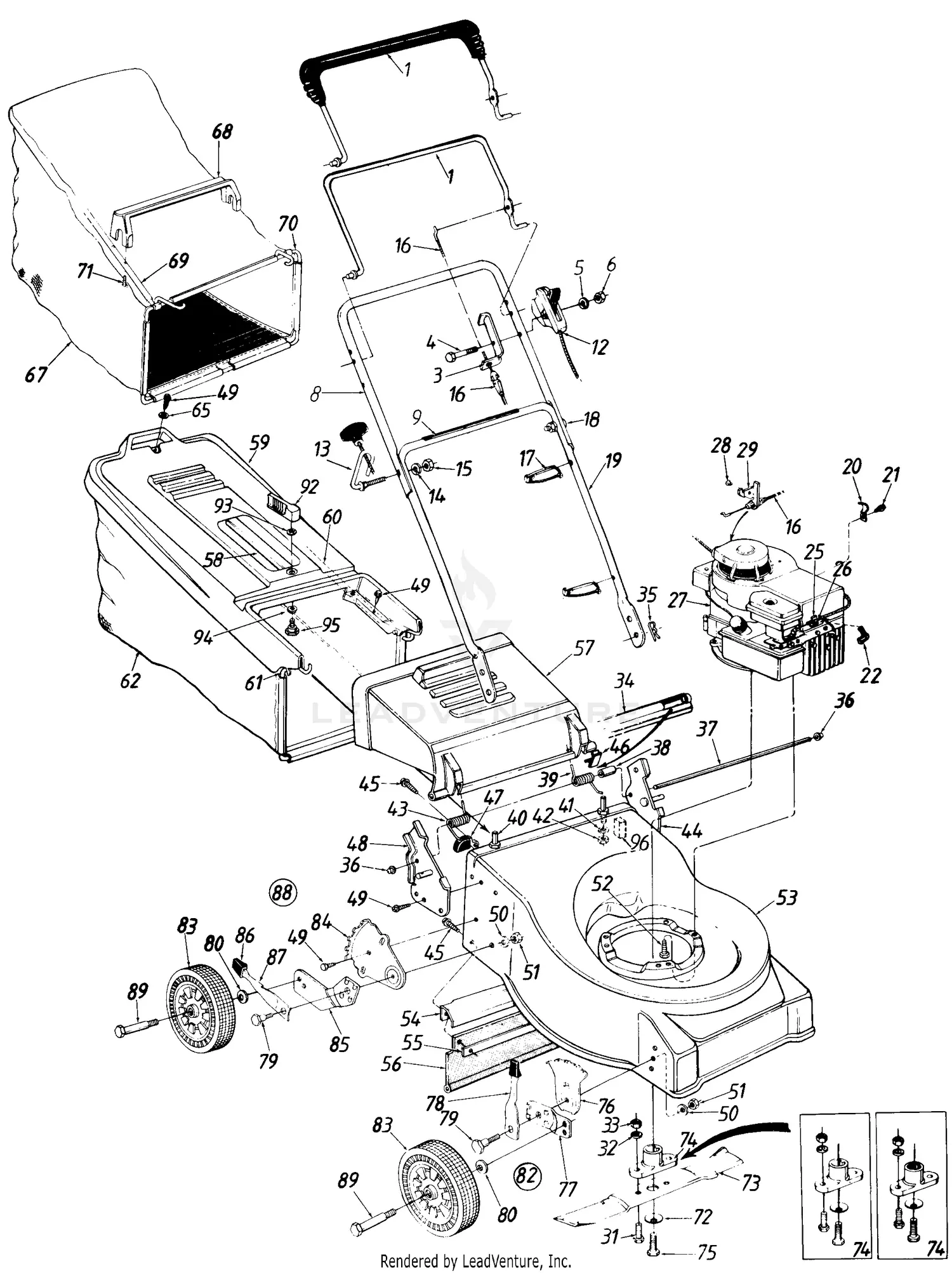 MTD Hechinger Mdl 180-424D372 Parts Diagrams