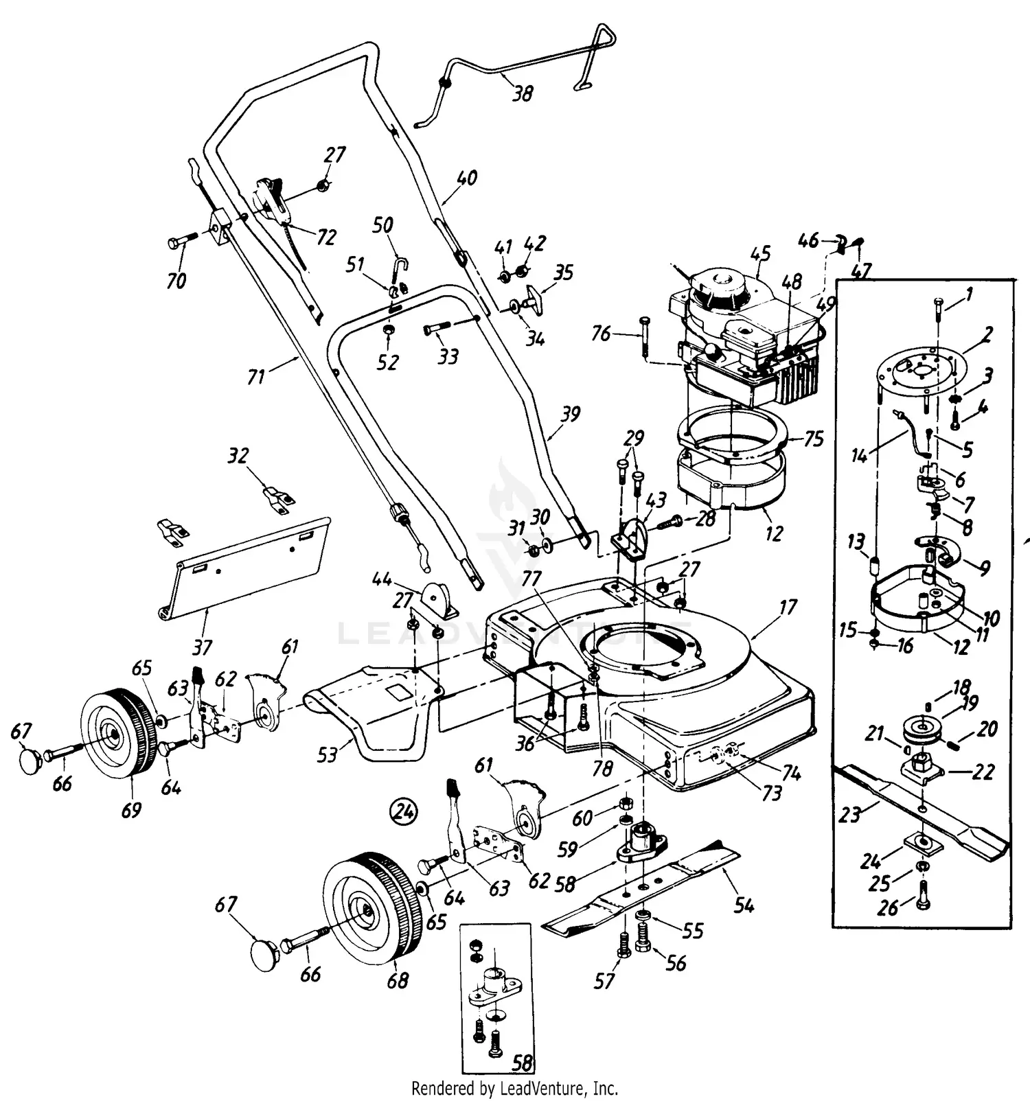 MTD Turfpower Mdl 111-017R019/820-516 Parts Diagrams