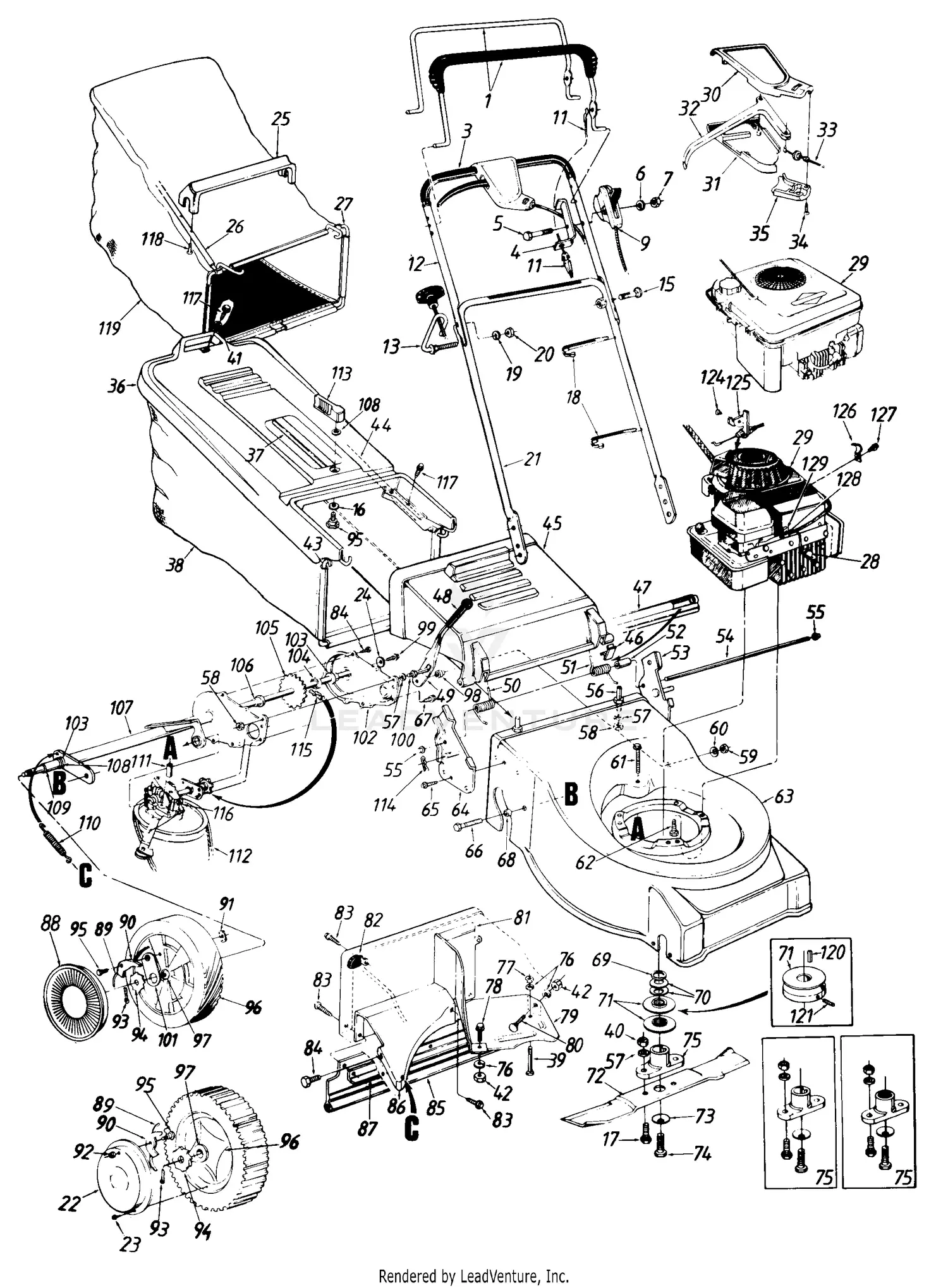 MTD Turf-Power Mdl 120-478R095 Parts Diagrams