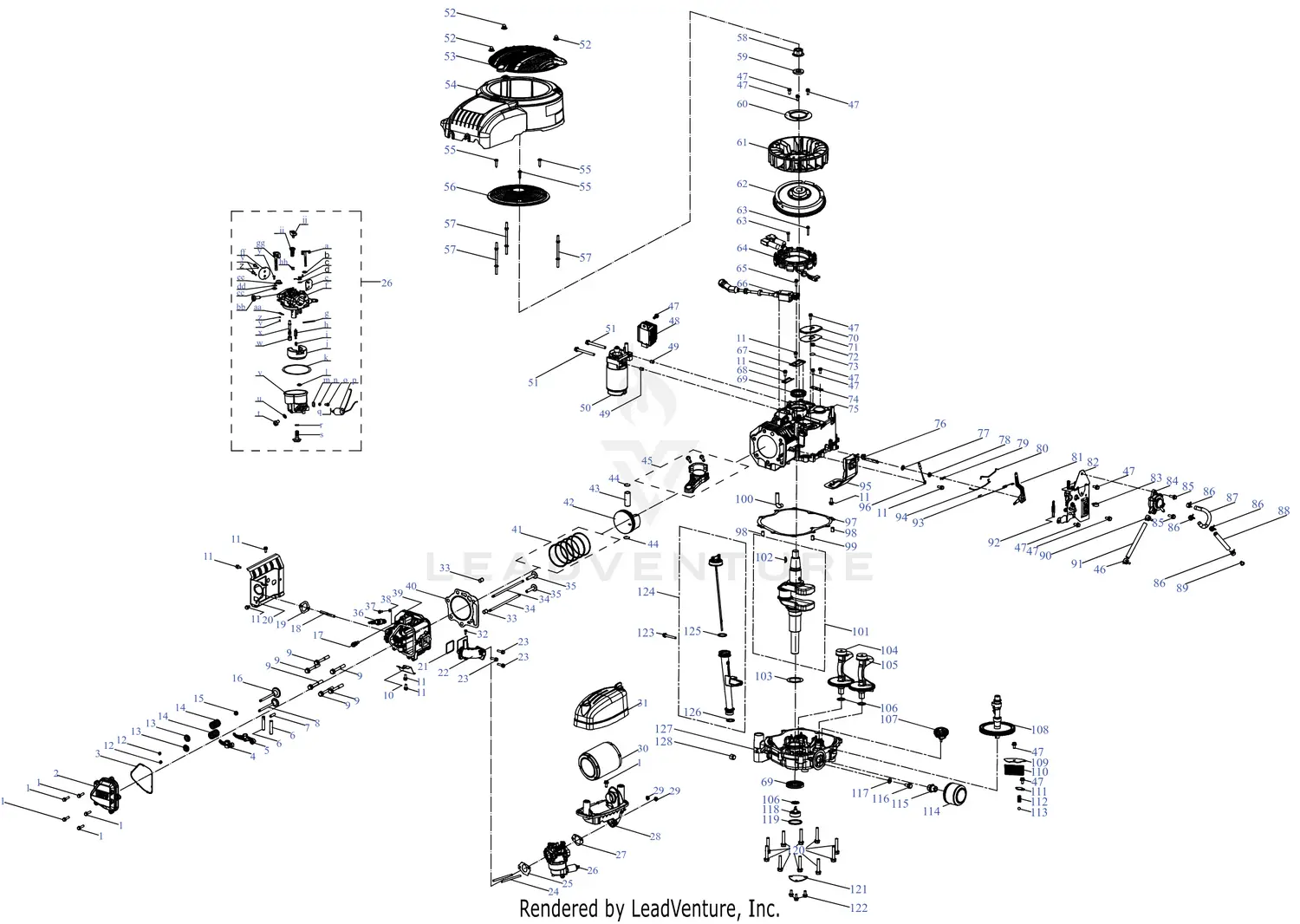 MTD 8X90ZUA 547cc Engine Parts Diagrams