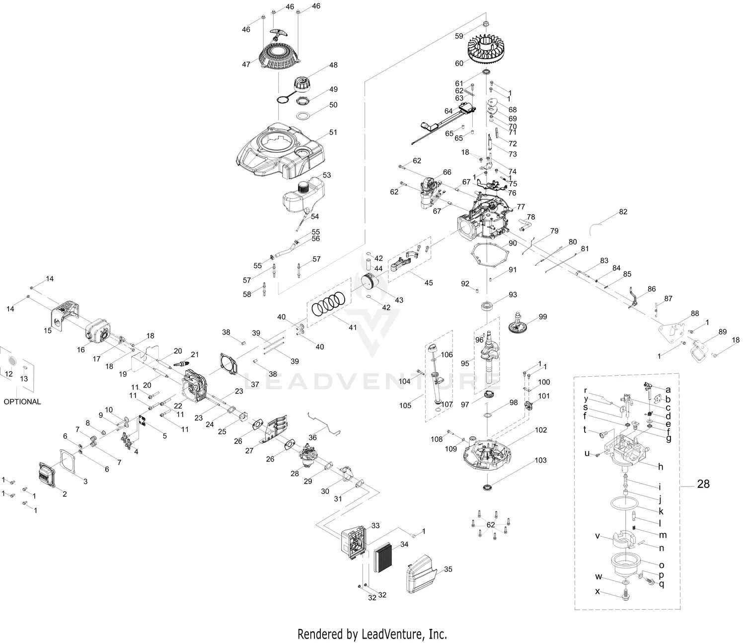 MTD 6X70MUC 196cc Engine Parts Diagrams