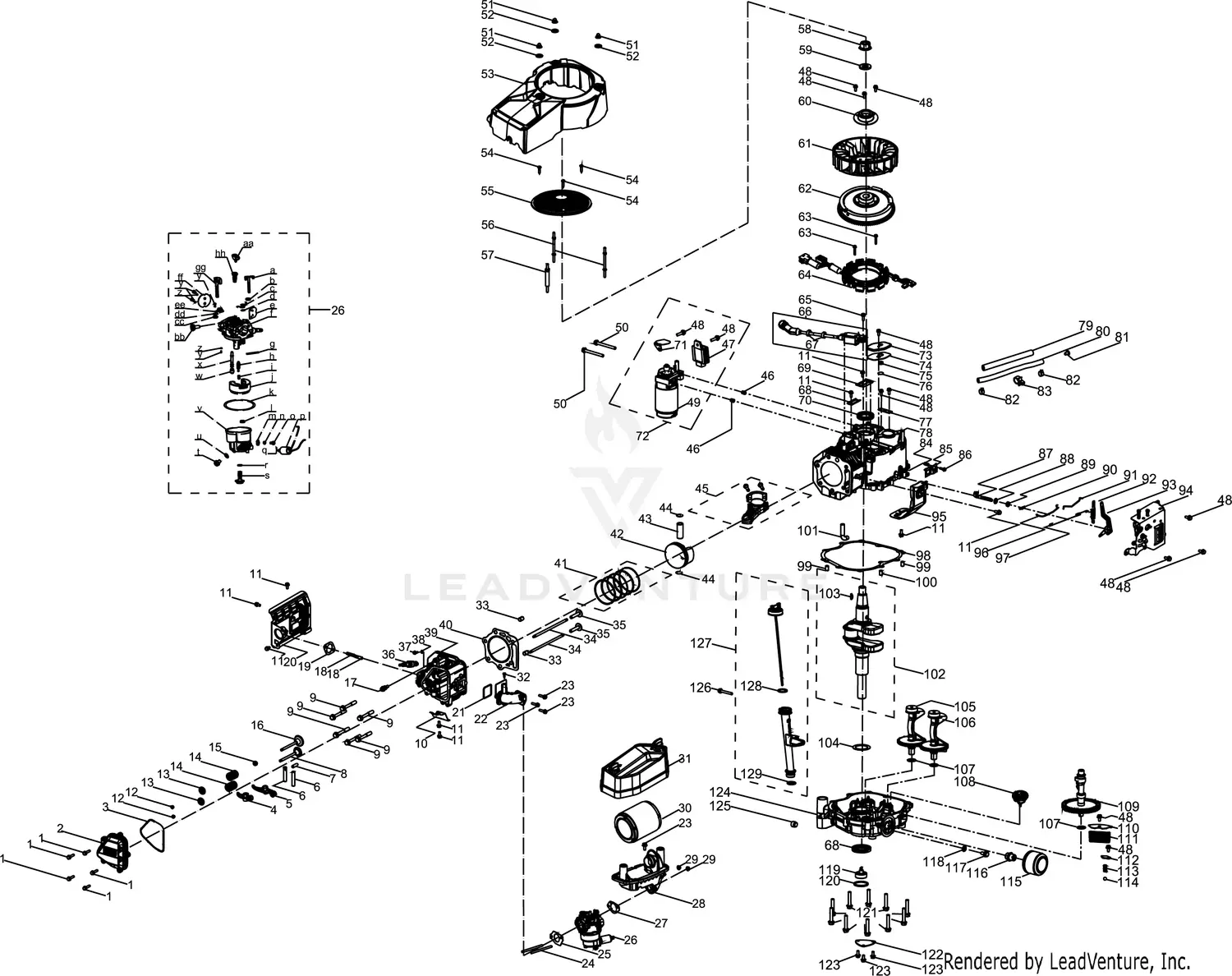 MTD 4X90H0 547cc Engine Parts Diagrams