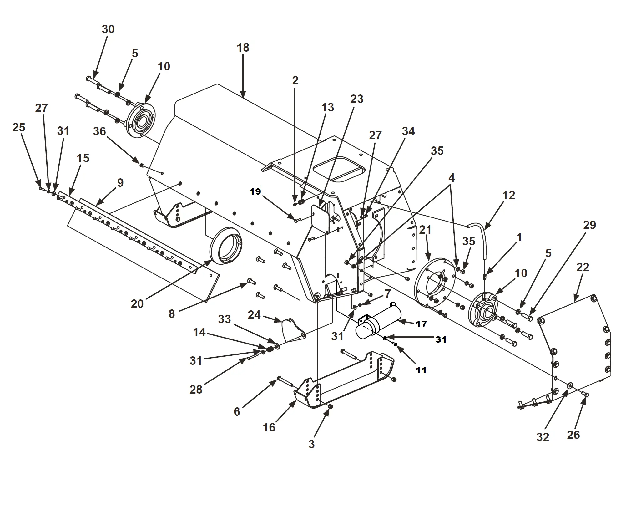Bradco Flail Mower FME30 & FME40 Parts Diagrams
