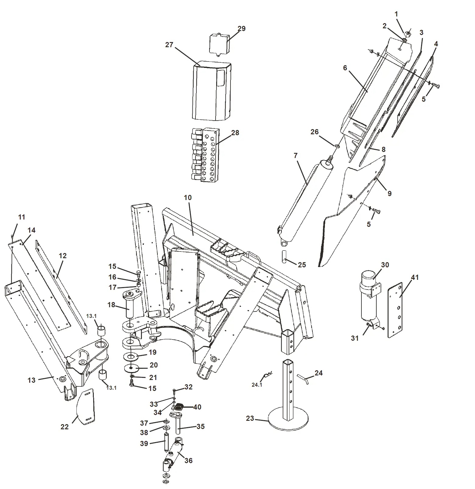 Bradco Tree Spade 25 Series Parts Diagrams