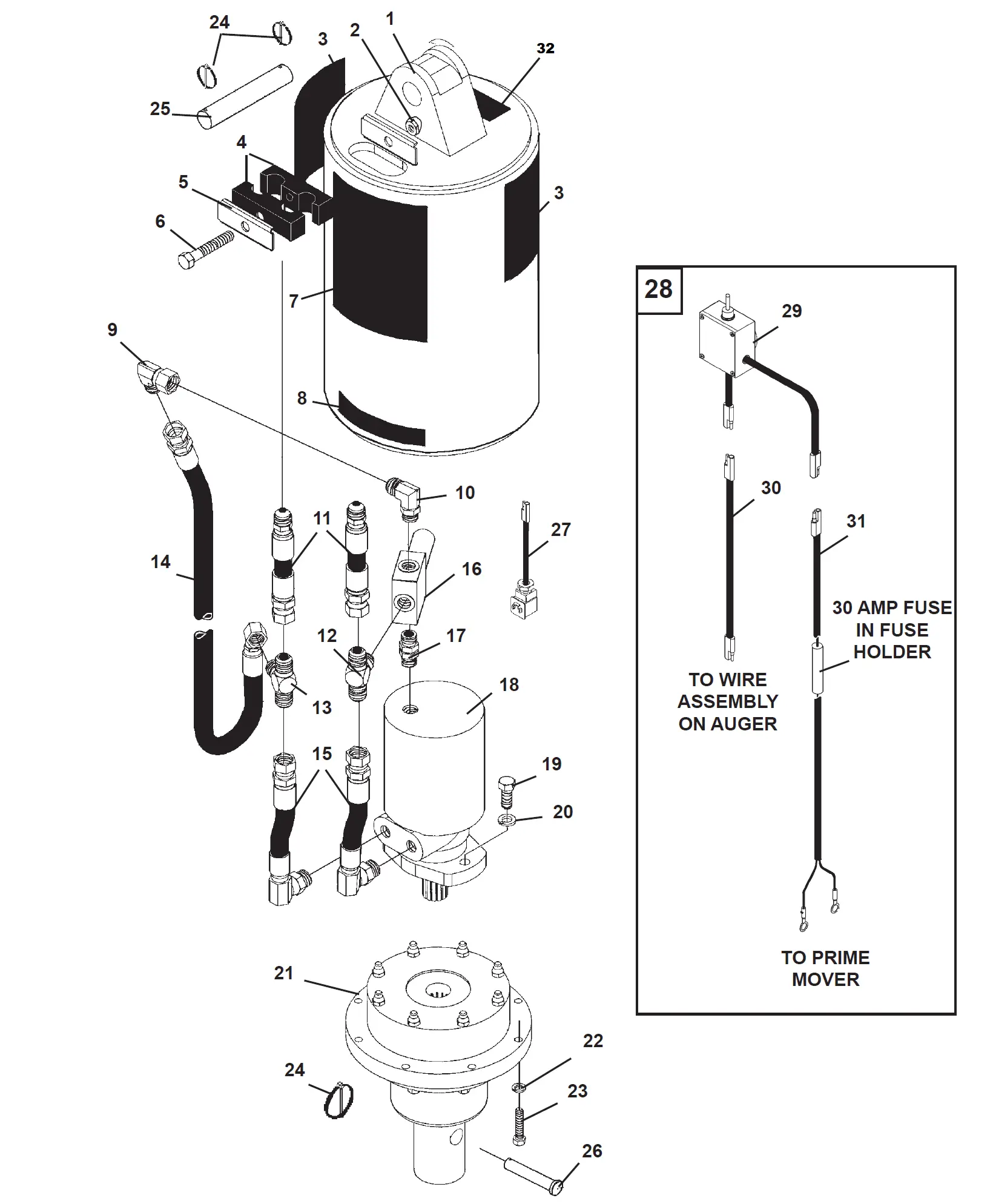 McMillen Auger 3K2 Two Speed Planetary Drives Parts Diagrams