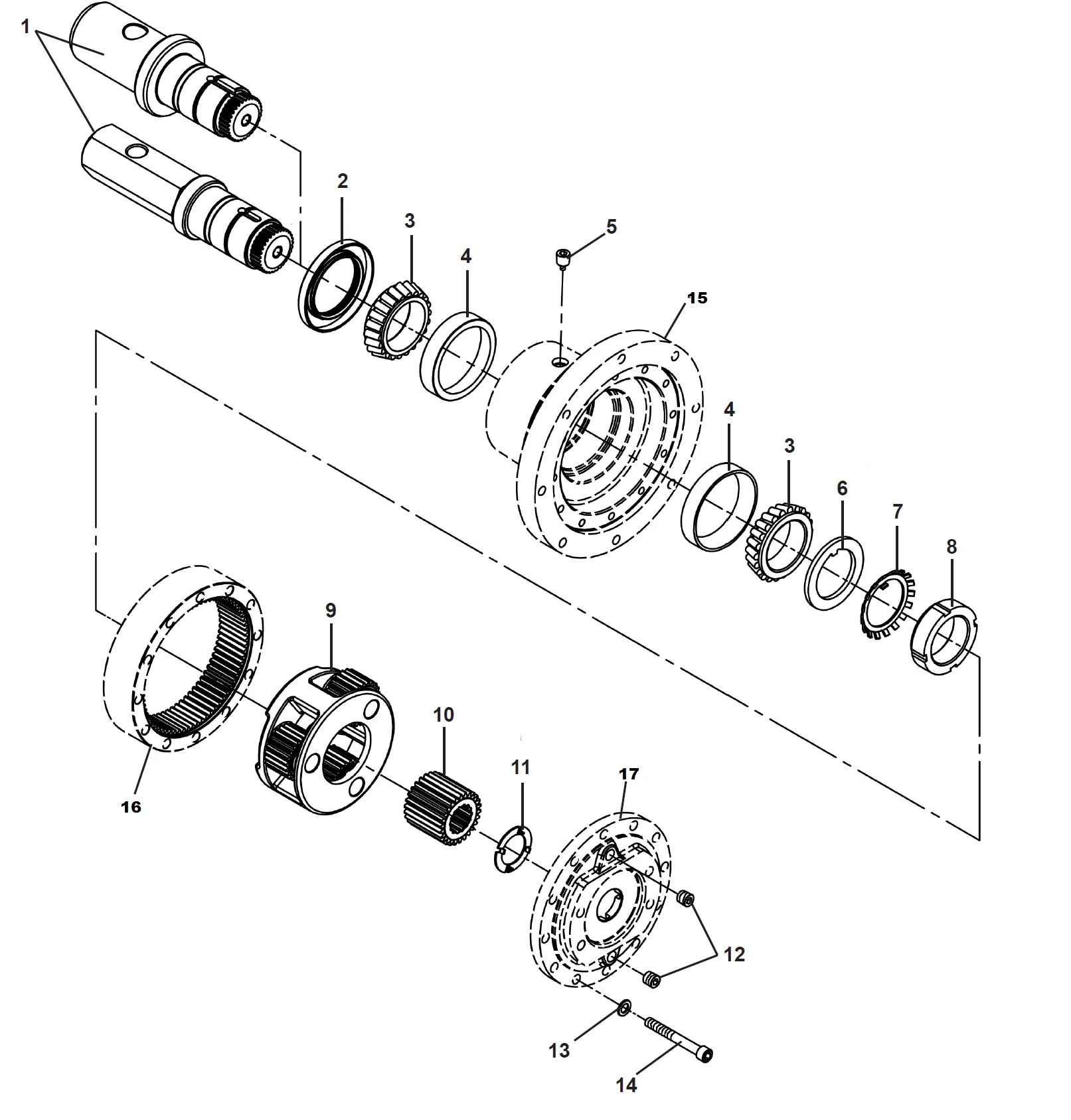 McMillen Auger X Series Planetary Drives Parts Diagrams