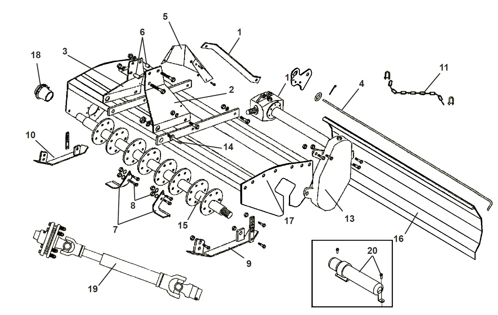 Kodiak Tiller 4' - 5' - 6' Rotary Tiller Parts Diagrams