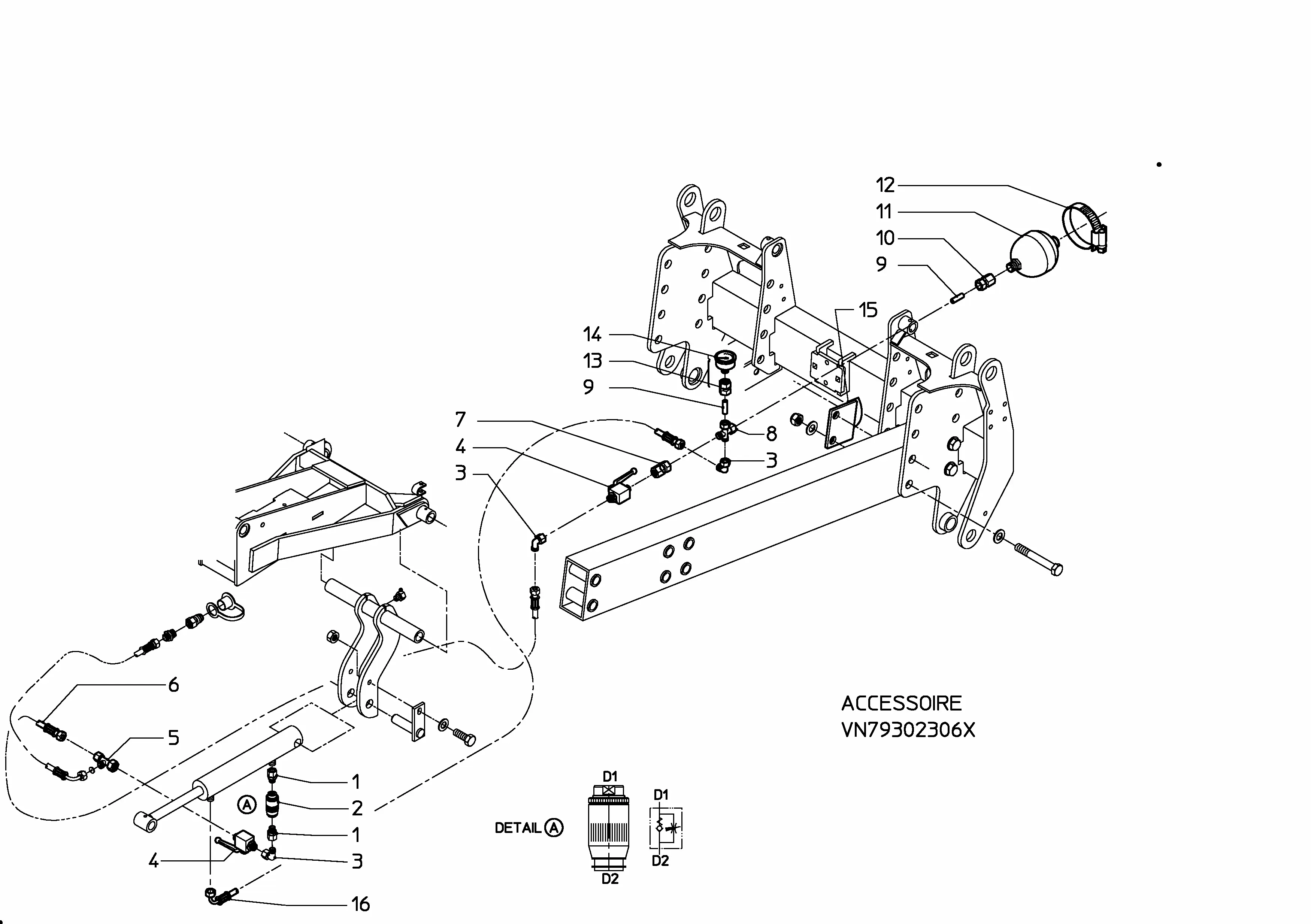Vicon FM 3..1 HITCH FRAME - 27391-00 (S/N 1001 - 1076) (2004) Parts ...