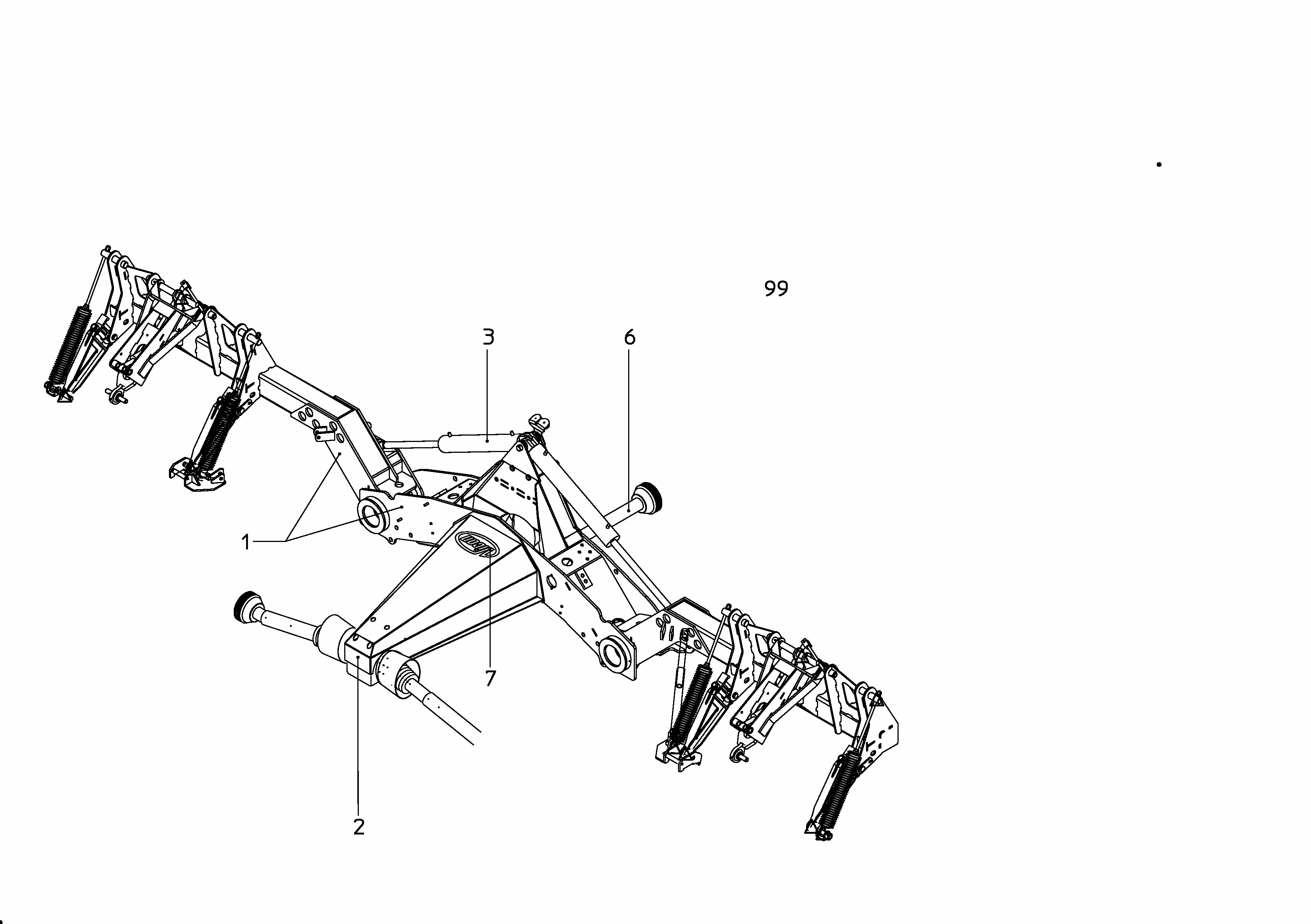 Vicon DMP9001TC HITCH FRAME - 03LG (S/N 1003 - 1004) (2003) Parts Diagrams