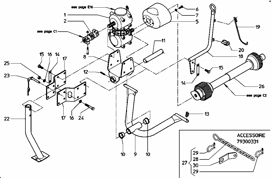 Vicon KM 2800 HITCH FRAME - 27293 (1998) Parts Diagrams