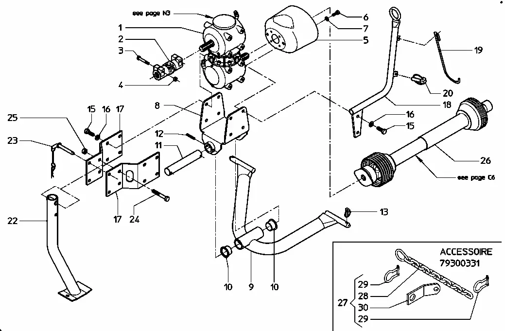 Vicon KM 2800 HITCH FRAME - 27272 (1998) Parts Diagrams