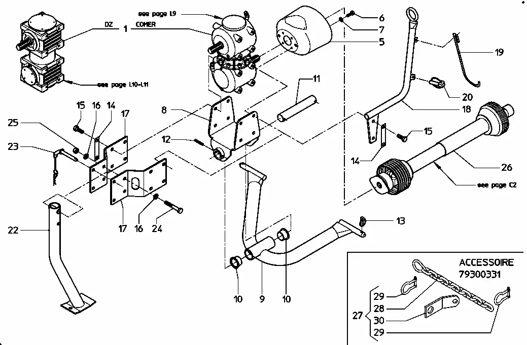 Vicon KM 3000 CP HITCH FRAME - 27297 (1999) Parts Diagrams
