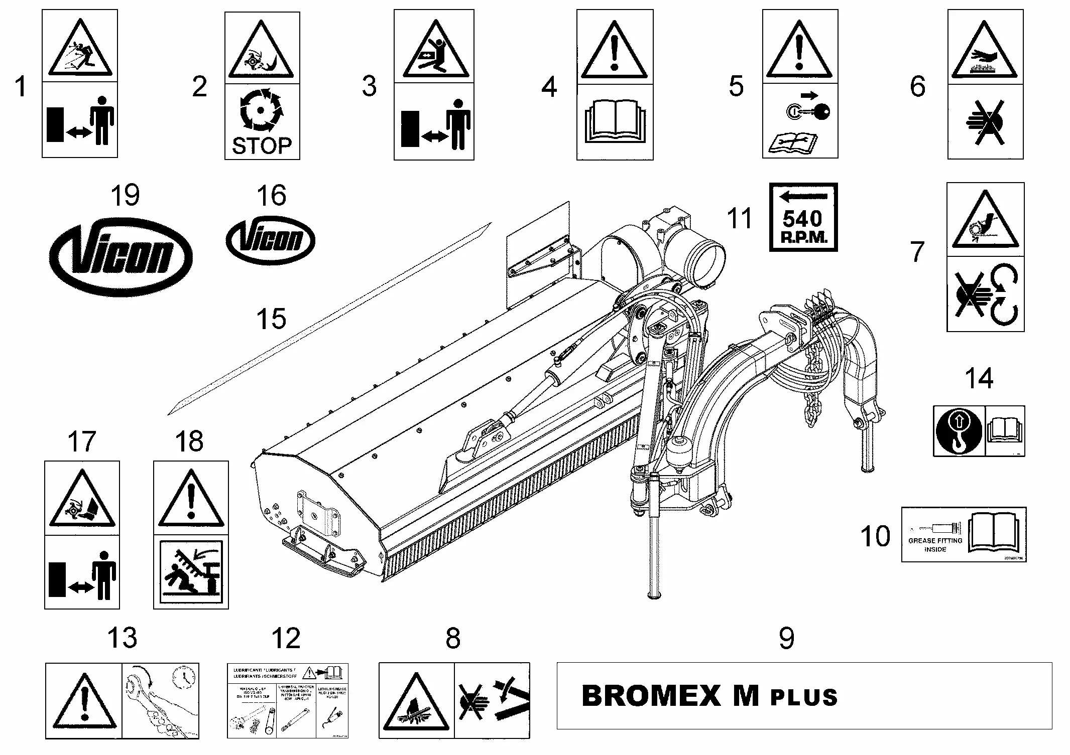 Vicon BROMEX M PLUS 200-230 (S/N MACHOxx) (2014) Parts Diagrams