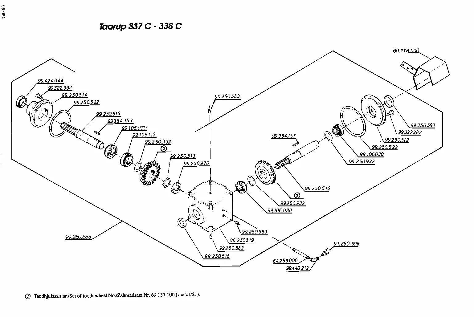 Taarup 337 (S/N 364.351 - 369.597) (1999) Parts Diagrams