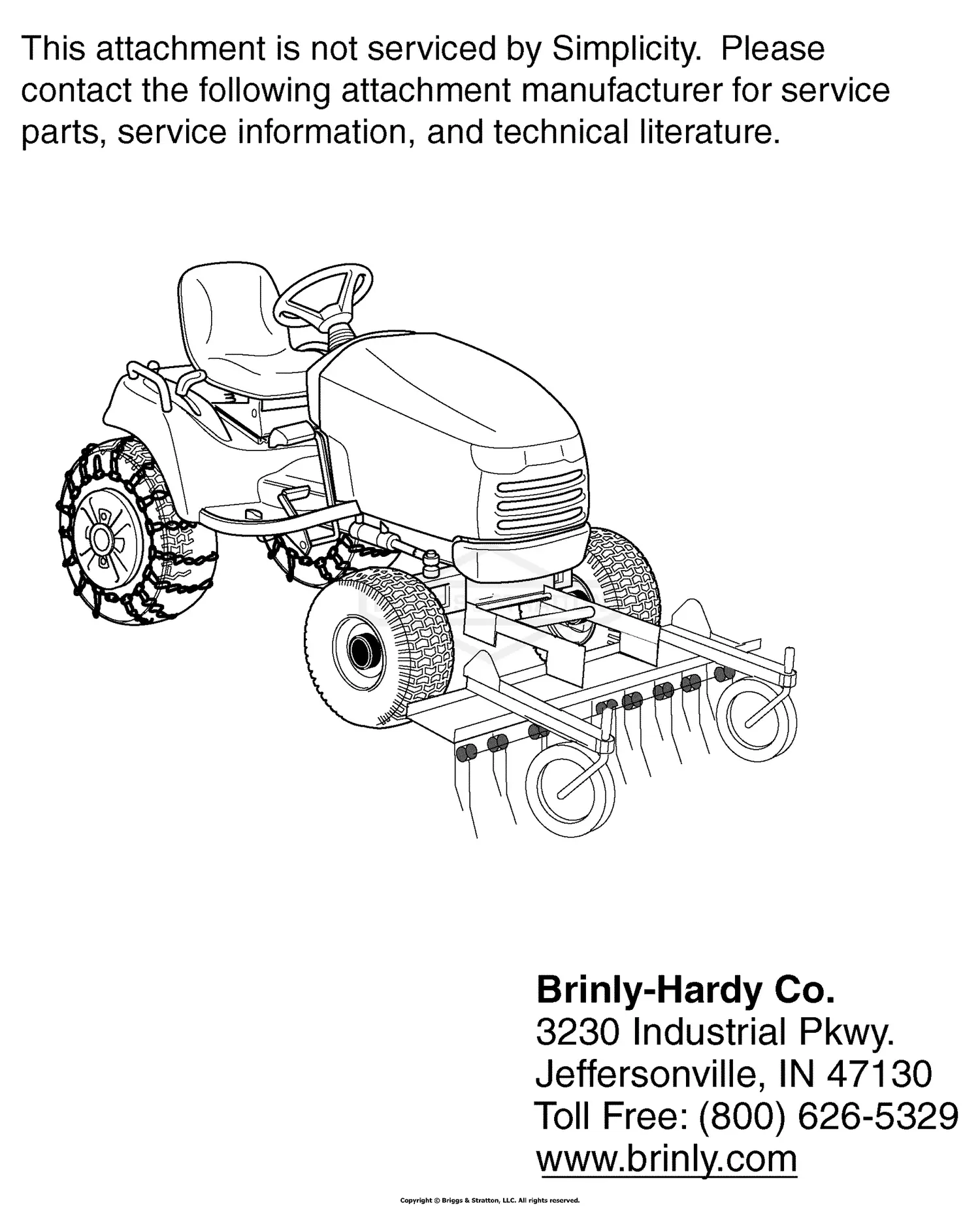 Simplicity 1690819 - Dethatcher, Lawn 35" Parts Diagrams