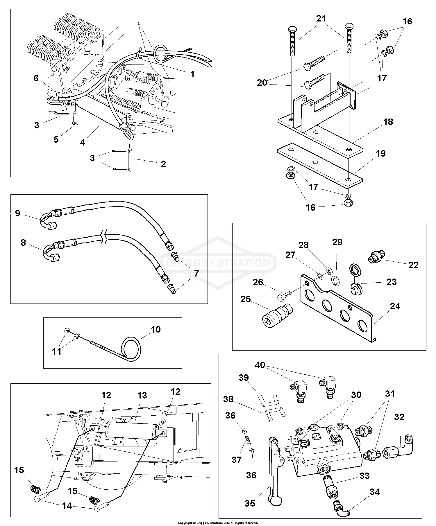 Simplicity 1693274 - Hydraulic Angling & Lift Kit Parts Diagrams