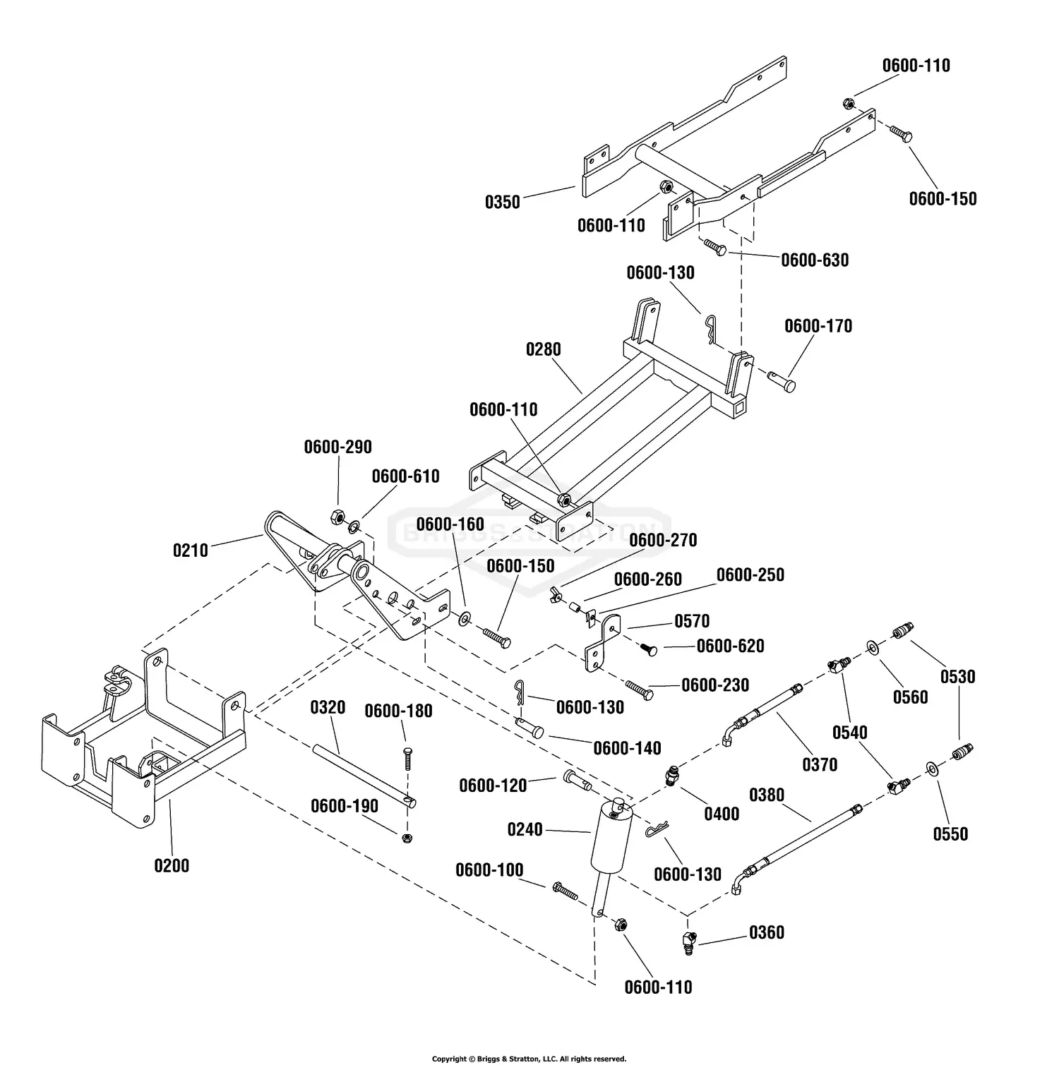 Simplicity 1694395 - Hitch, Sub Frame Front Attachments Parts Diagrams