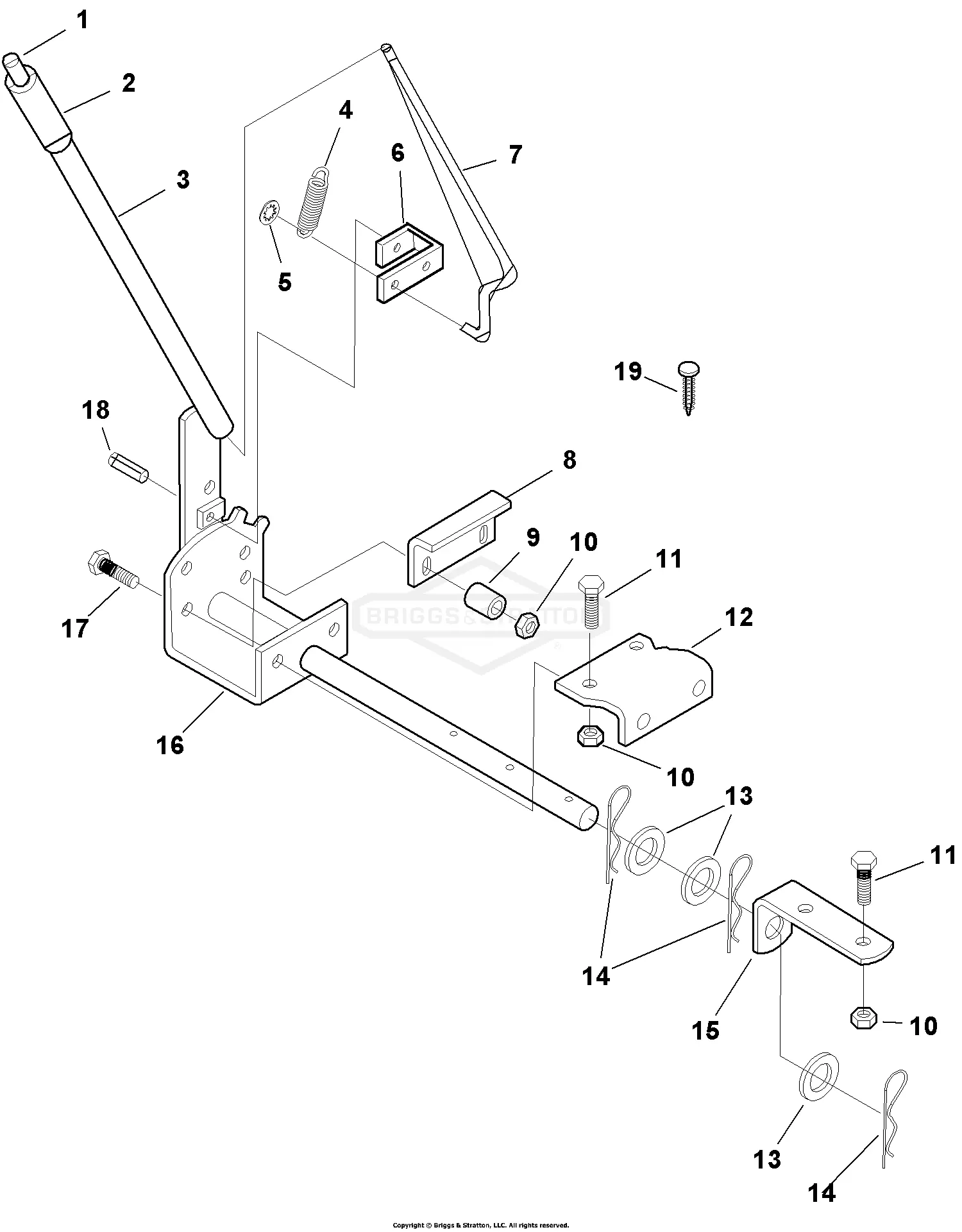 Simplicity 1691832 - Lift Lever Kit, Snowthrower & Dozer Blade Parts ...