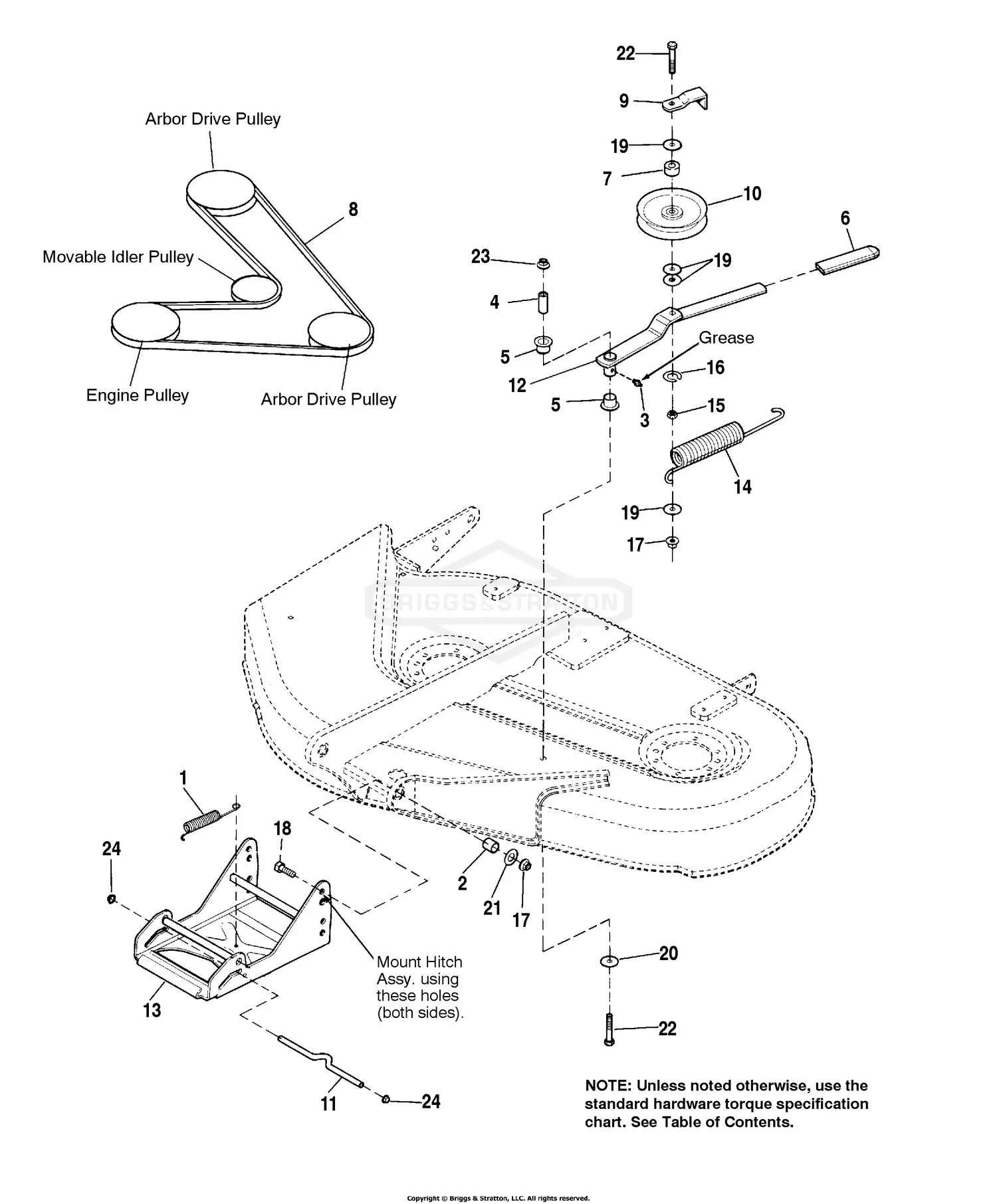 Simplicity 1691889 - 1613H, 12.5HP Hydro and 38" Mower Deck Parts Diagrams
