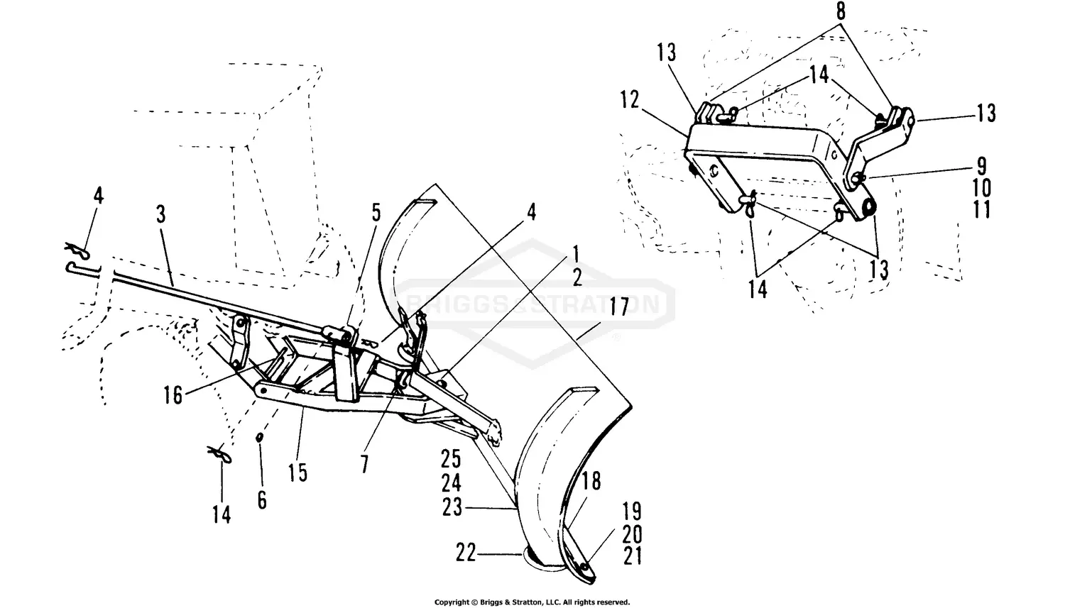 Simplicity 1690037 - 42" Snow Plow & Dozer Blade Hitch Parts Diagrams