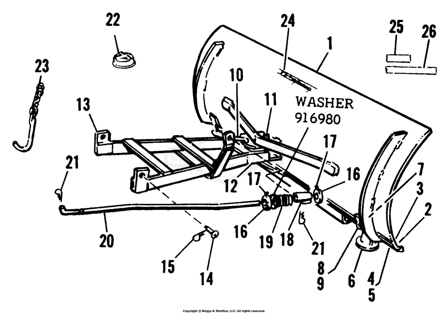 Simplicity 991010 - 46" Snow Plow and Dozer Blade Parts Diagrams