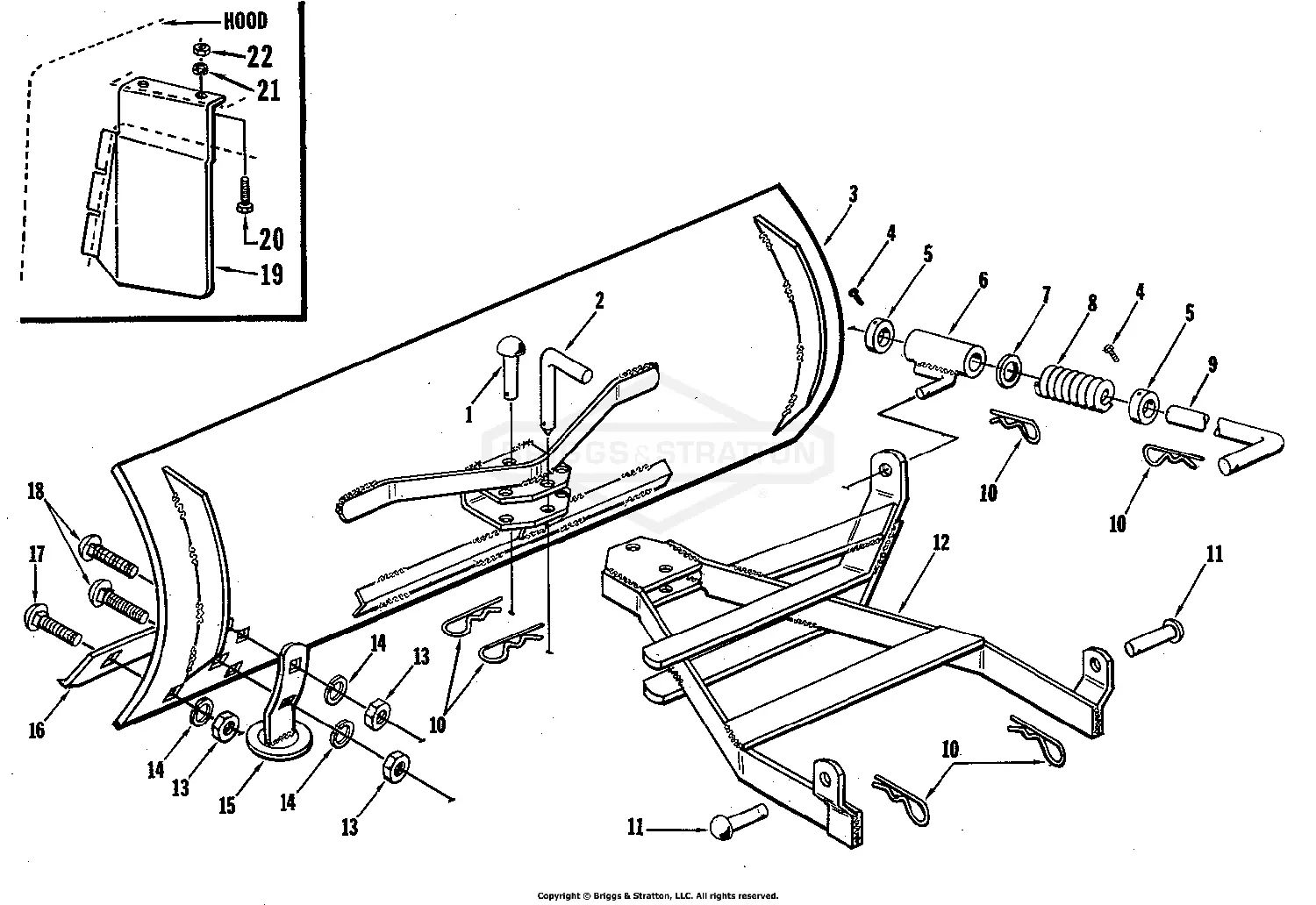 Simplicity 1600168 - 42" Dozer Blade Parts Diagrams