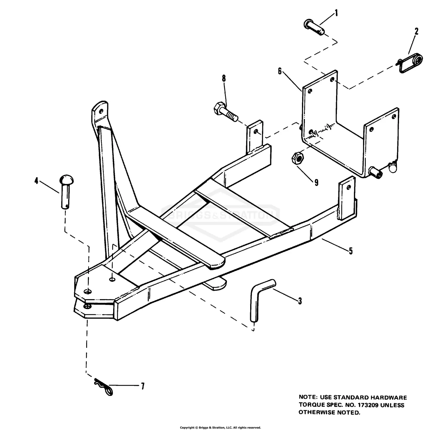 Simplicity 1690188 - 42" Hitch for Dozer & Snow Parts Diagrams