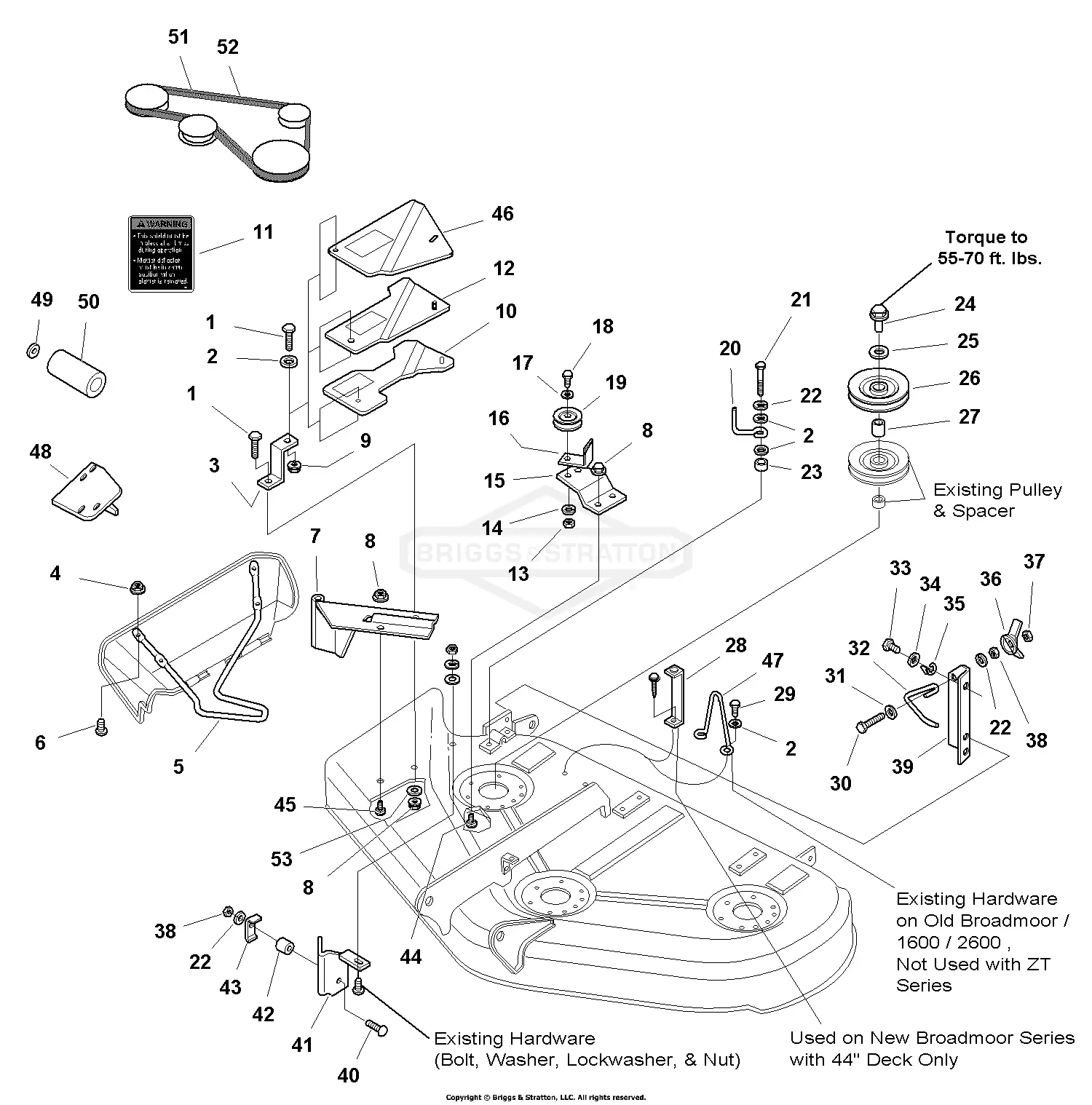 Simplicity 1695760 - Turbo Mounting Kit 44" & 50" Mower Deck Parts Diagrams