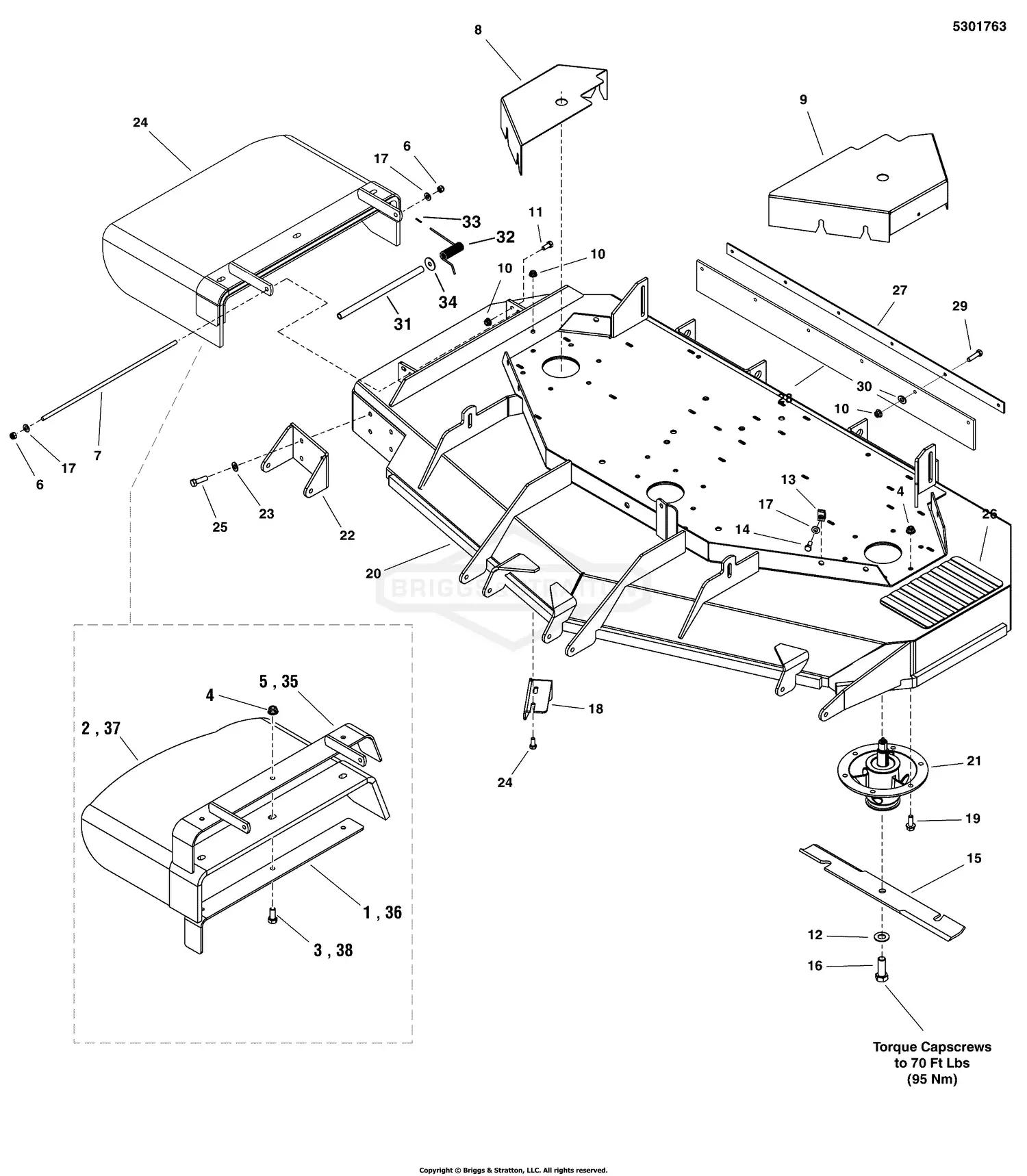 Simplicity 5900531 - 3900, 30 Gross HP B&S Zero-Turn Rider w/61" Mower ...