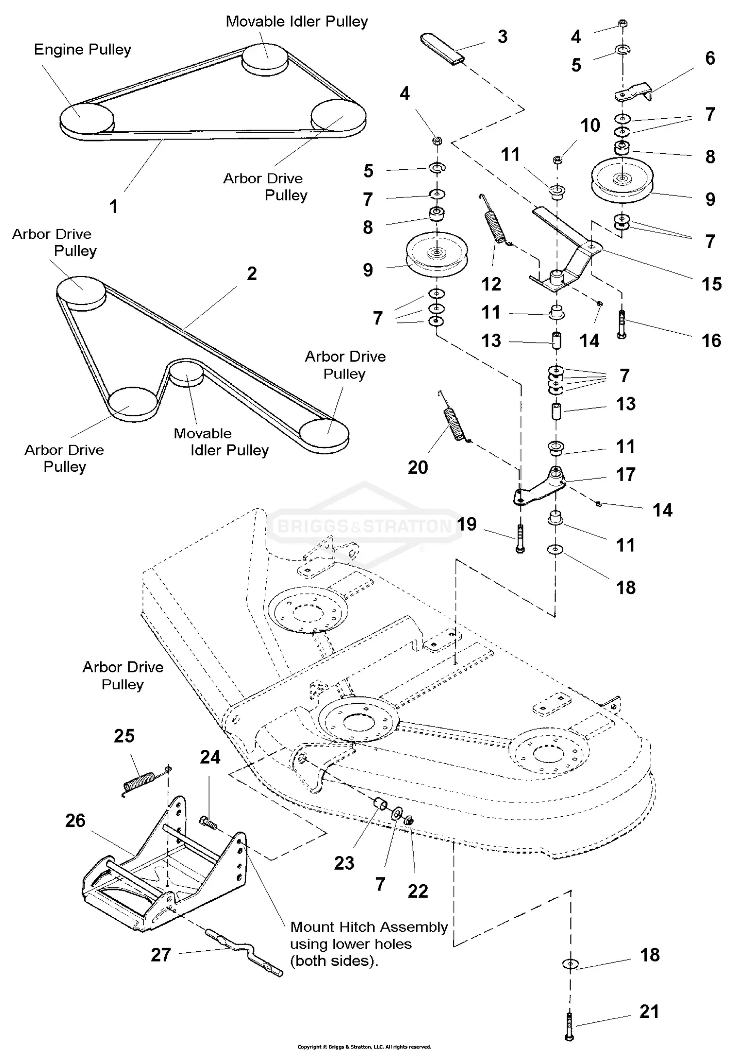 Simplicity 1692706 - 2718H, 18HP Hydro and 50" Mower Deck Parts Diagrams