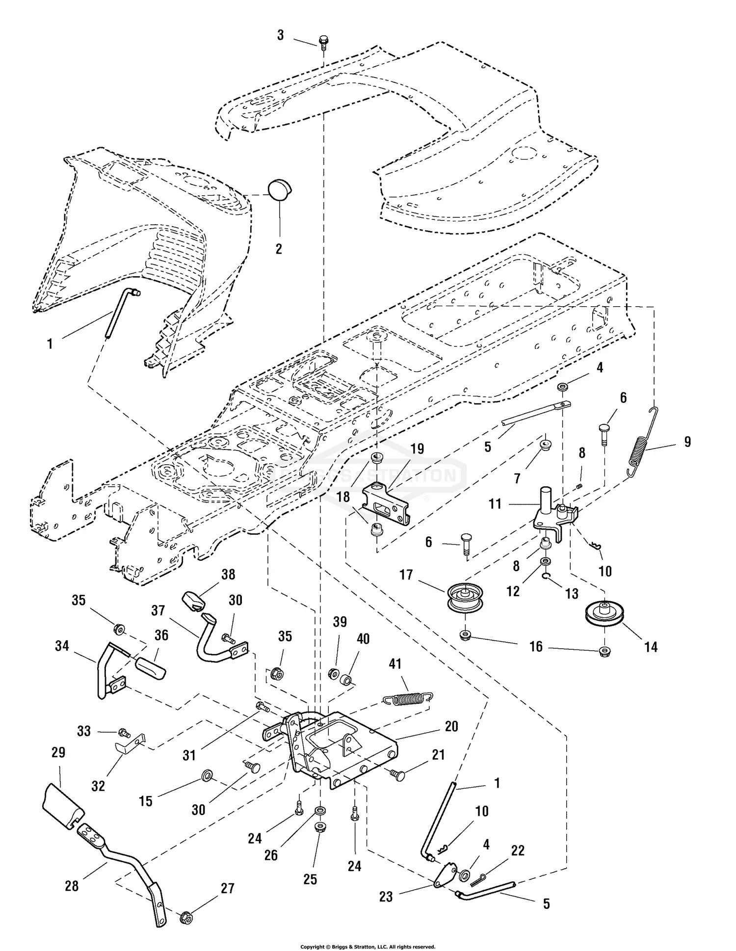 Simplicity 1694245 - Conquest, 16HP Hydro and 44" Mower Deck Parts Diagrams