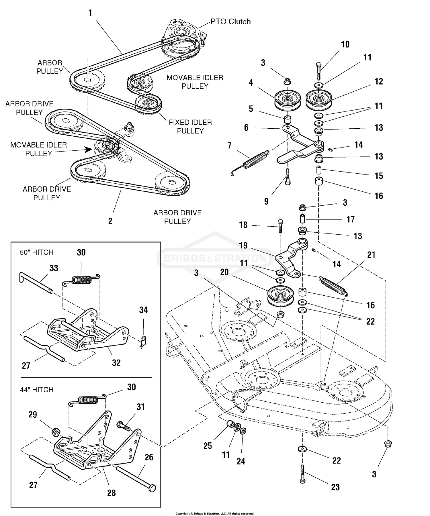 Simplicity 1693229 - ZT, 18HP Hydro and 50" Mower Deck Parts Diagrams