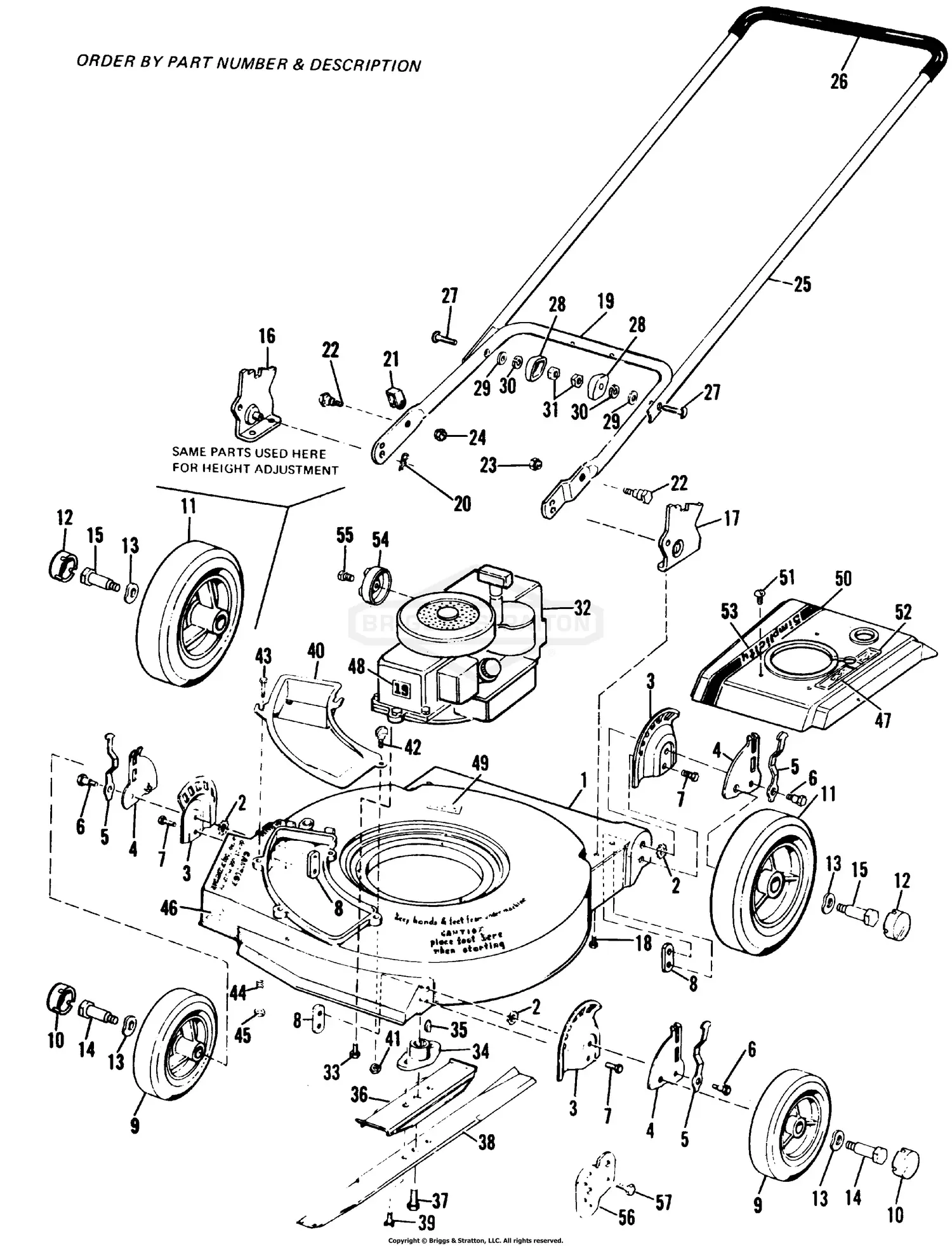 Simplicity 990855 - Walk Behind Rotary Mower Parts Diagrams