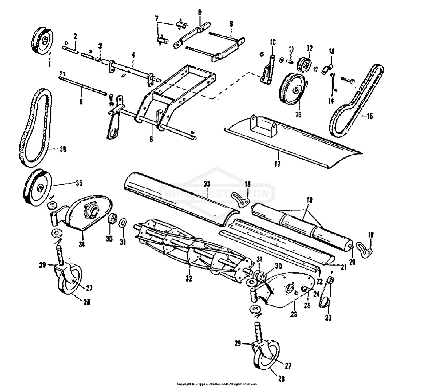 Simplicity 990016 - 20" Reel Type Lawn Mower Parts Diagrams