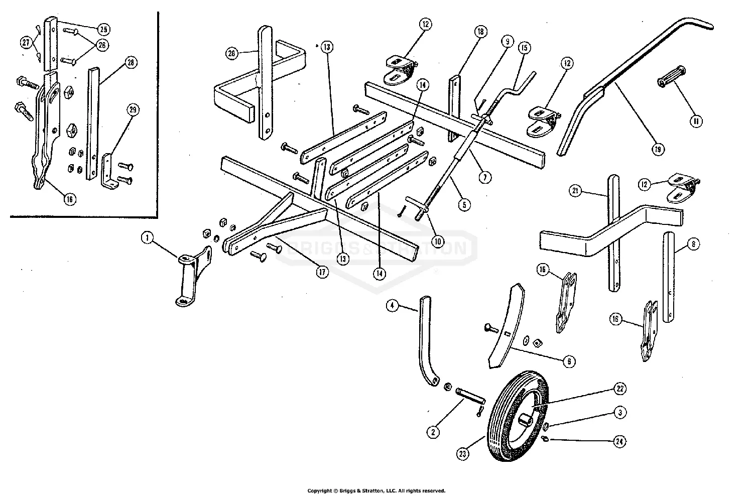 Simplicity Model M1 - Model M1, 3HP Walking Tractor Parts Diagrams