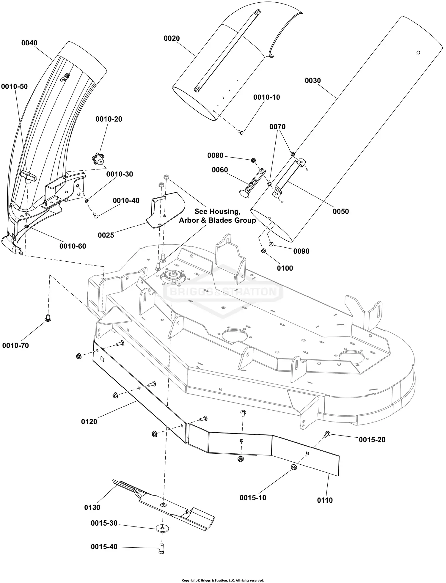 Simplicity 1697457 - Kit, 48" Boot, Baffle, & Blade Parts Diagrams