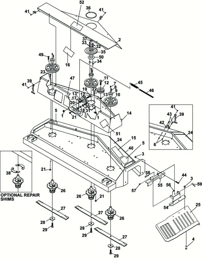 Steiner Mower Deck 60" MD460 Parts Diagrams