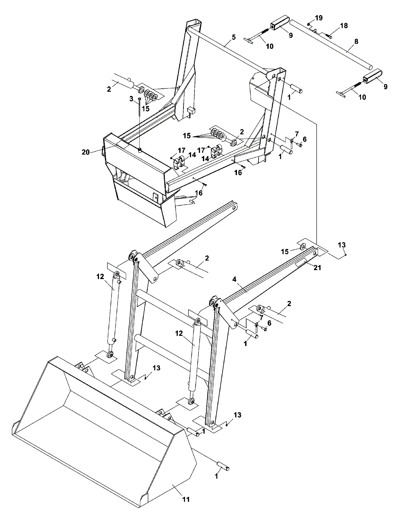 Steiner 73-70605A Loader Front End LD300 (Steiner) Parts Diagrams