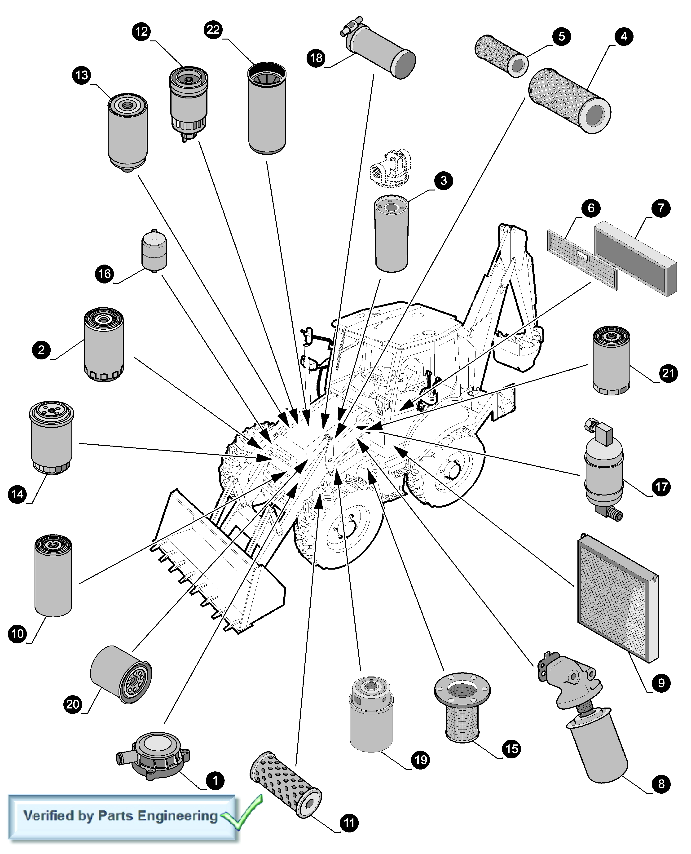 New Holland B110 - NA BACKHOE LOADER(01/06 - 12/07) Parts Diagrams