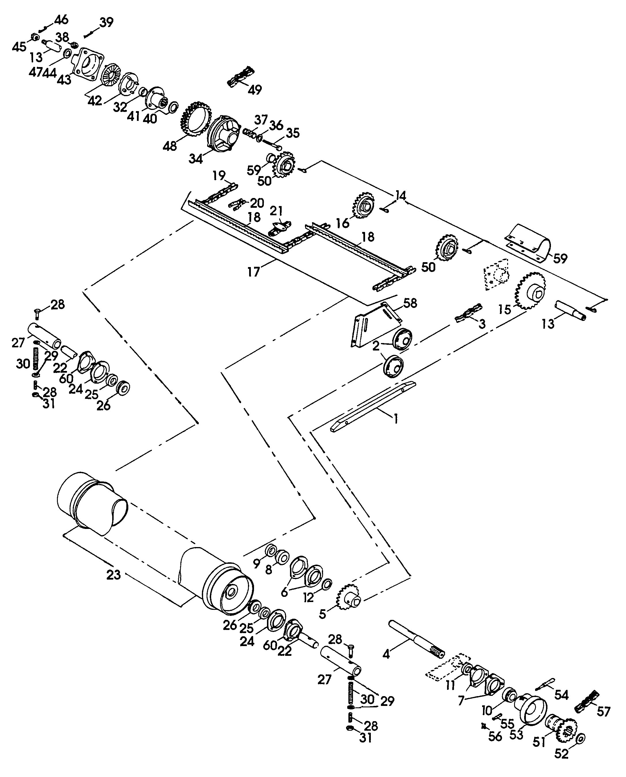 New Holland 1400 - NH COMBINE, FEEDER HOUSING(07/74 - 12/78) Parts Diagrams