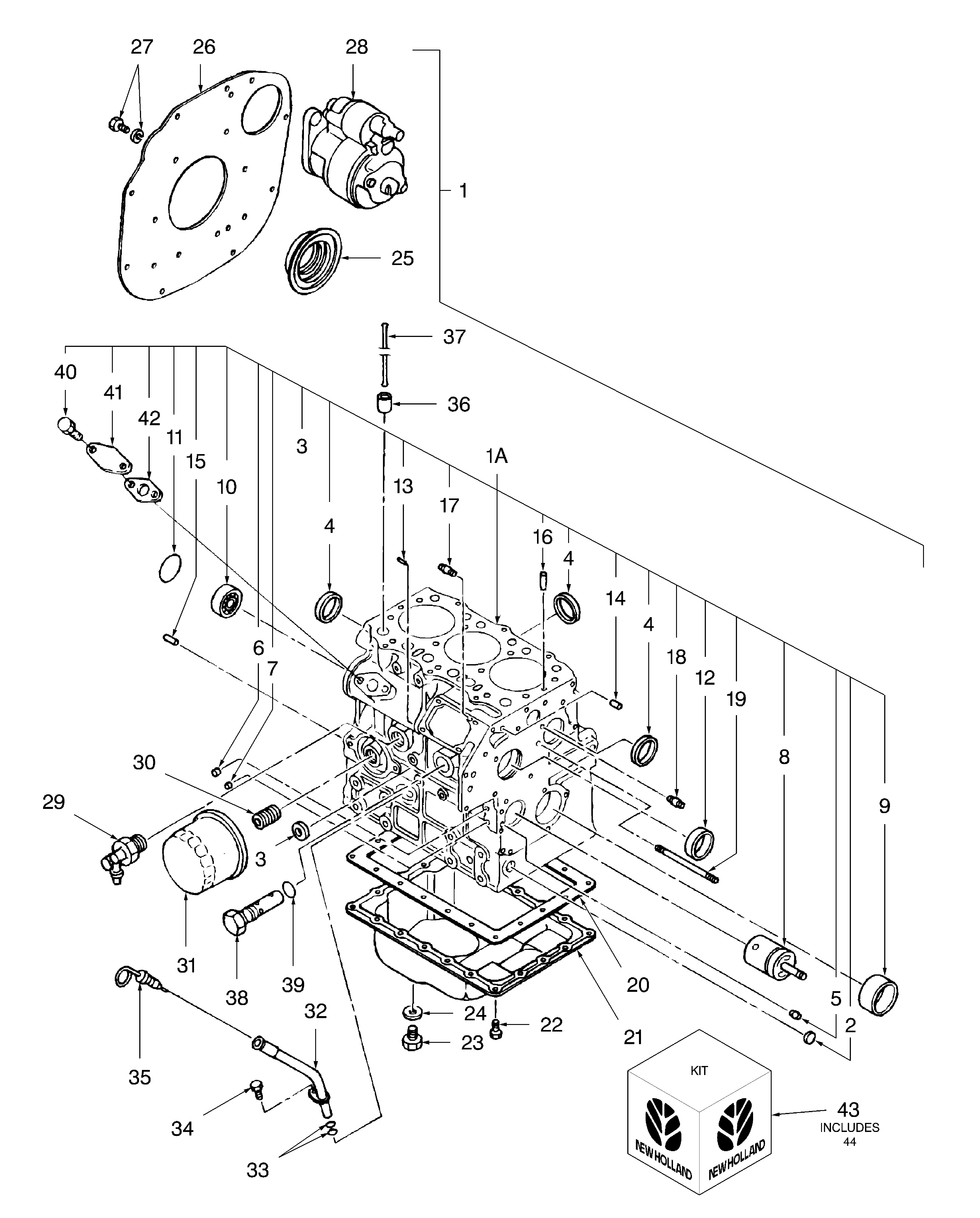 New Holland 1725 - 3 CYL COMPACT TRACTOR(10/96 - 09/98) Parts Diagrams