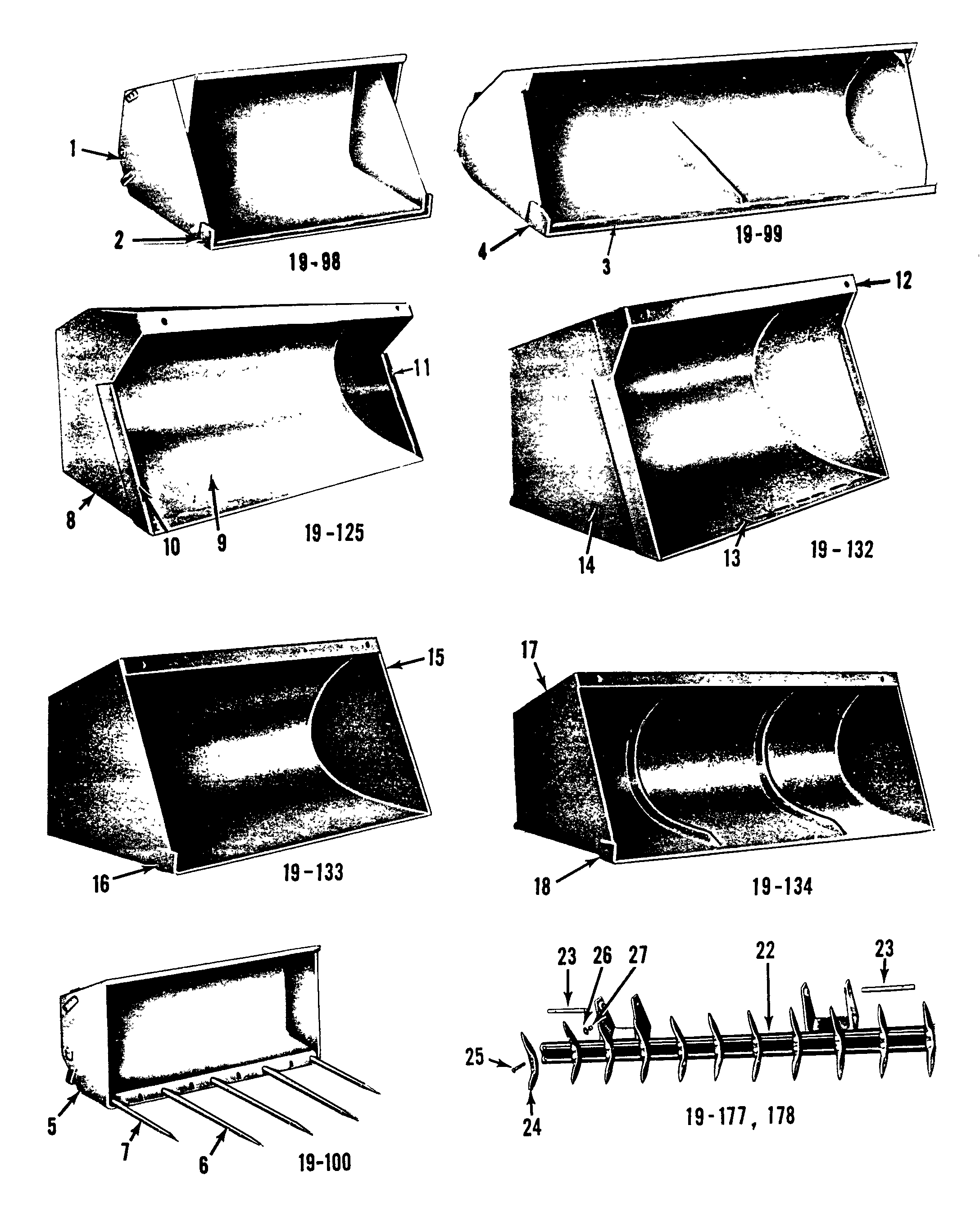 New Holland 19-178 - SCARIFIER, SUPER DUTY LOADER BUCKET(01/59 - 12/69 ...